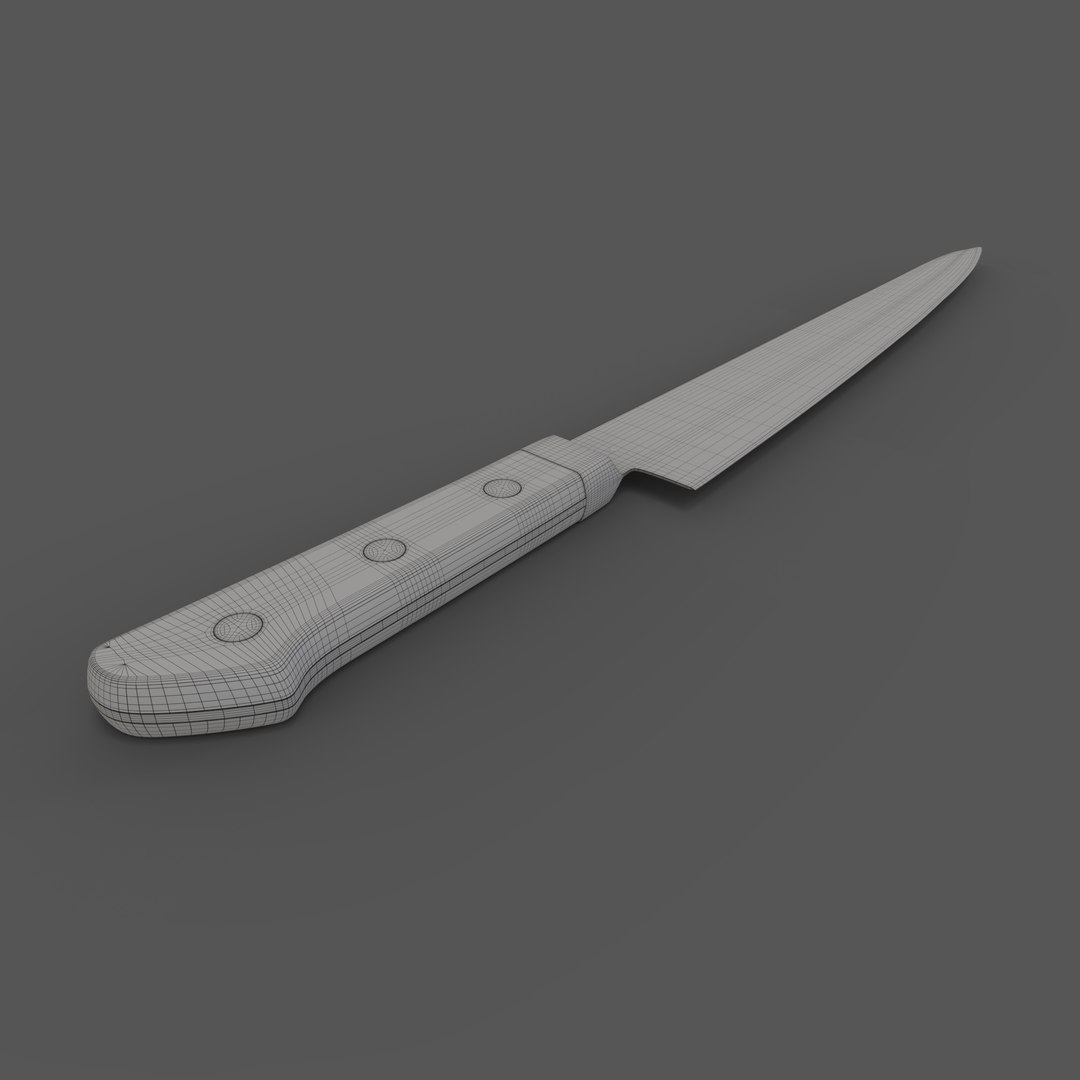 3D model kitchen knife Masamoto Virgin Carbon Steel Sujihiki HMA HC5427 ...