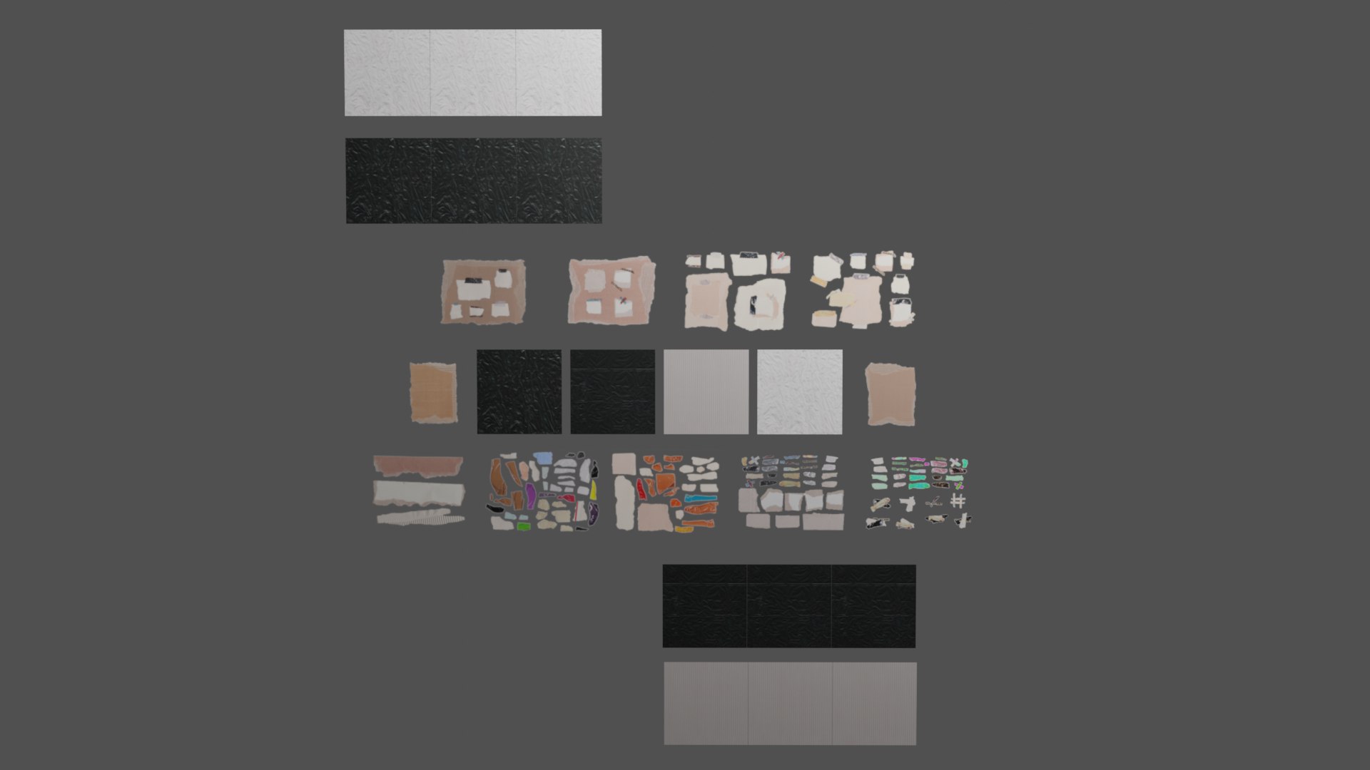 Cardboard And Cute Sticky Notes Set And Seamless Texture Tiles Model ...