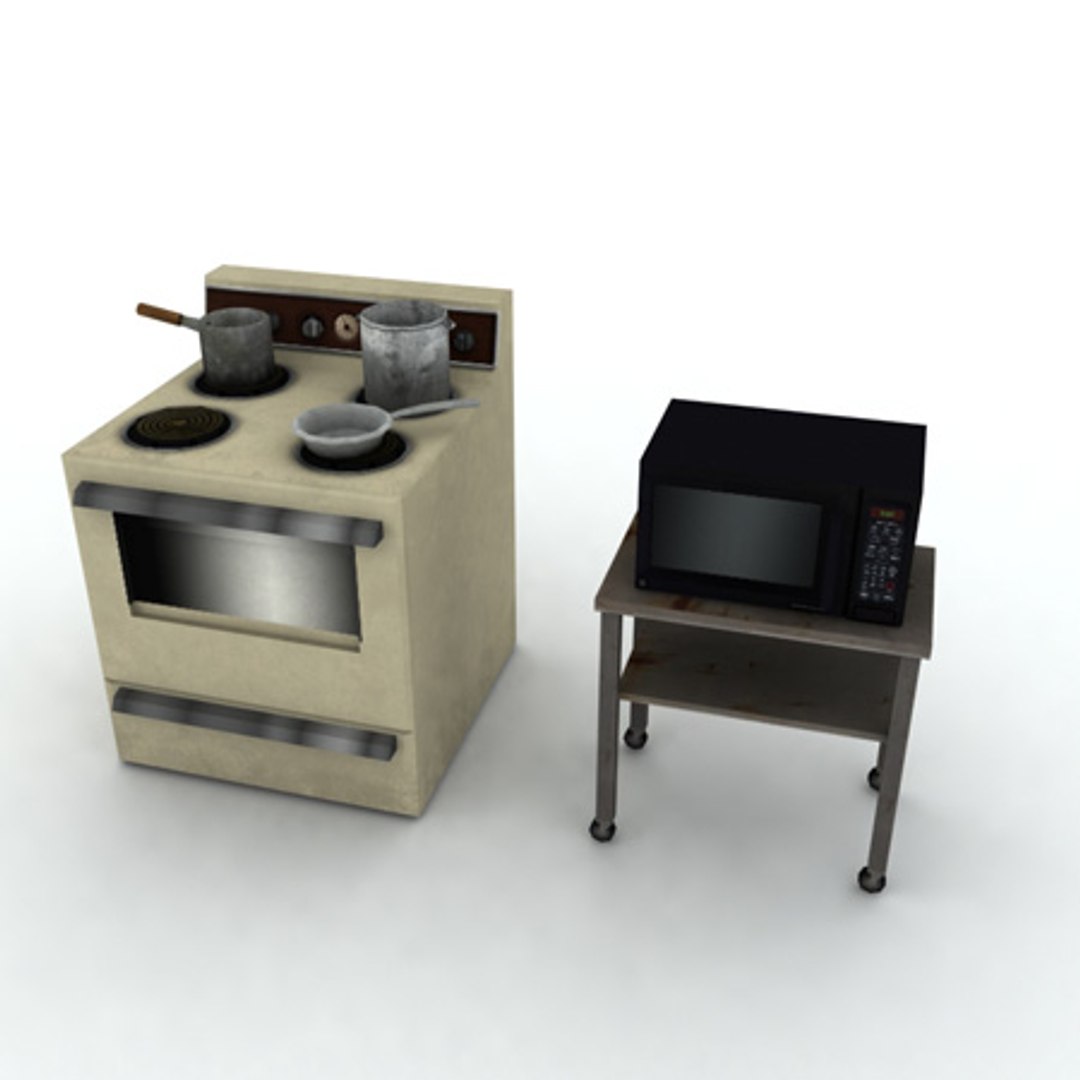 Kitchen Props Pots 3ds