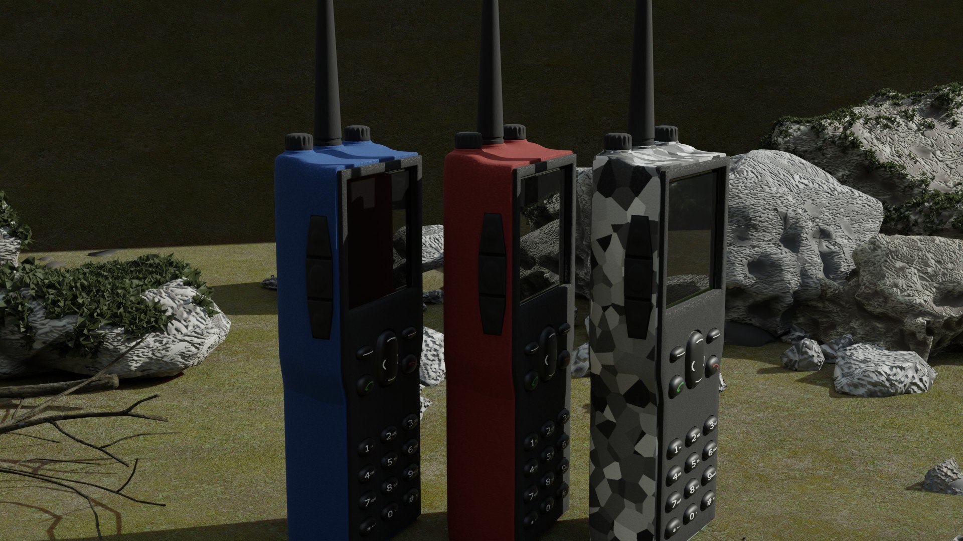 3D Professional Walkie Talkie Model In Three Colors 3D Model ...