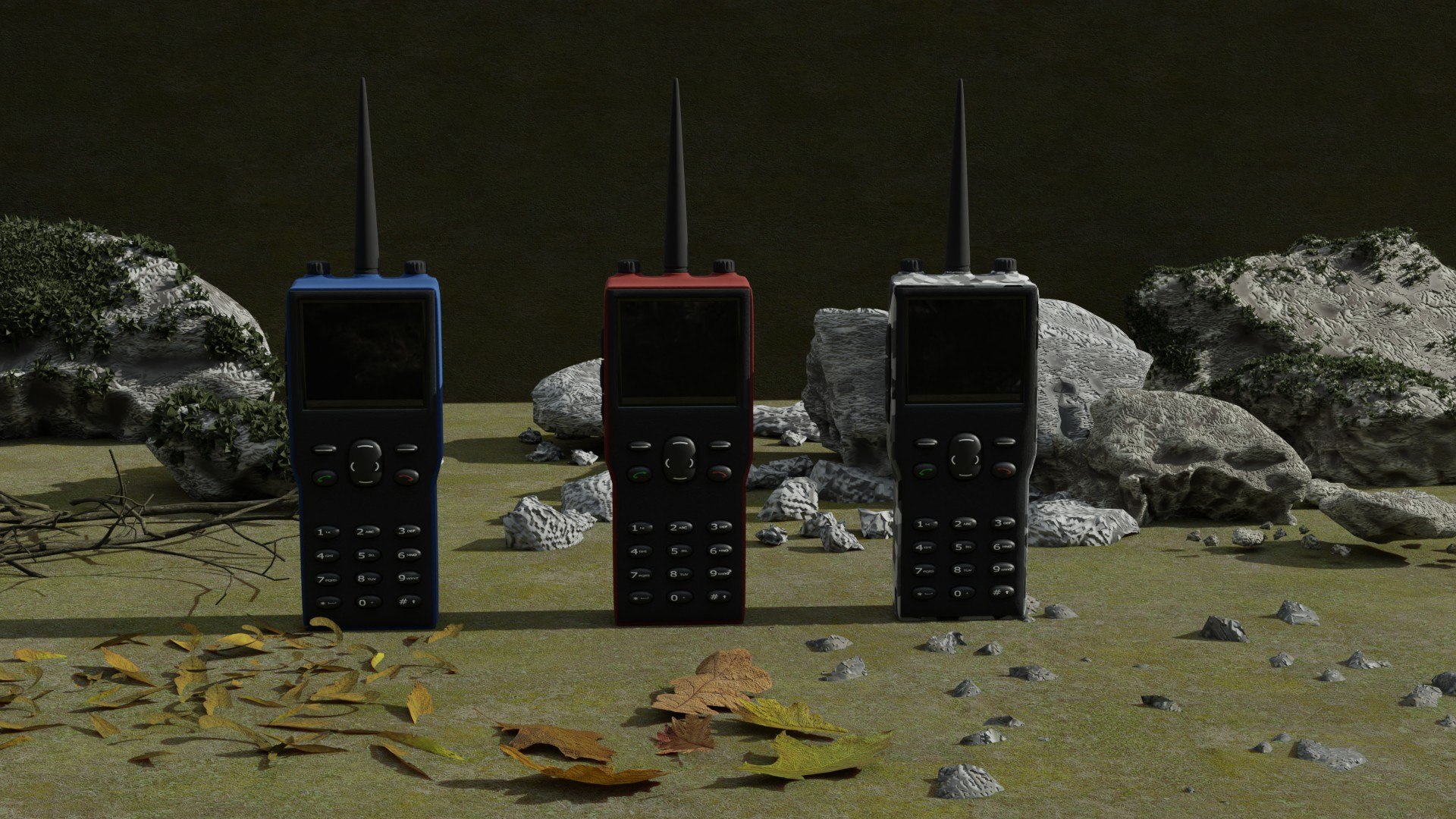 3D Professional Walkie Talkie Model In Three Colors 3D Model ...