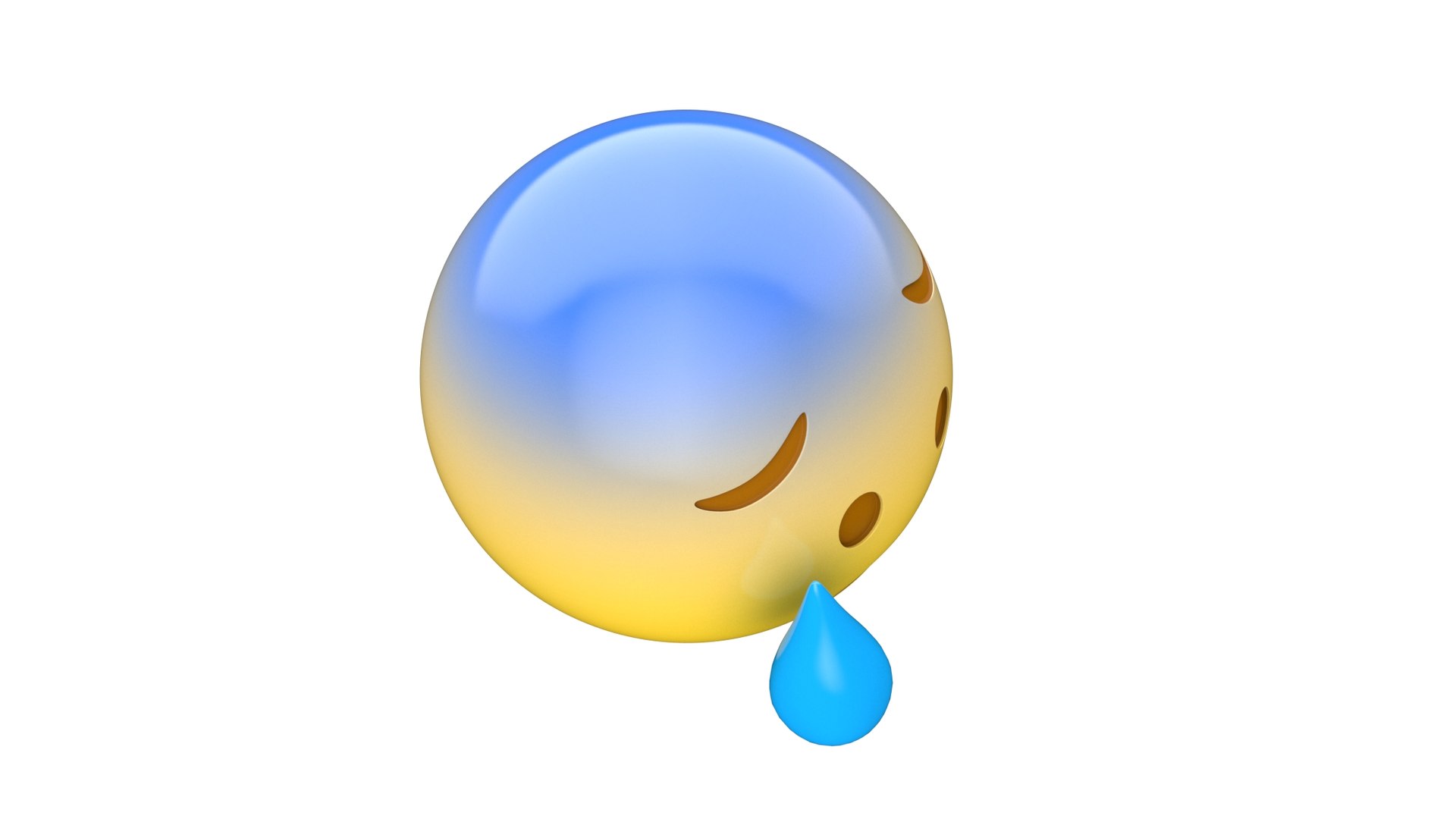 3D Apple Anxious Face With Sweat - TurboSquid 1771662