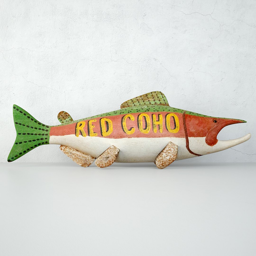 Red Coho Salmon Fish Trade Sign 3D - TurboSquid 2129111