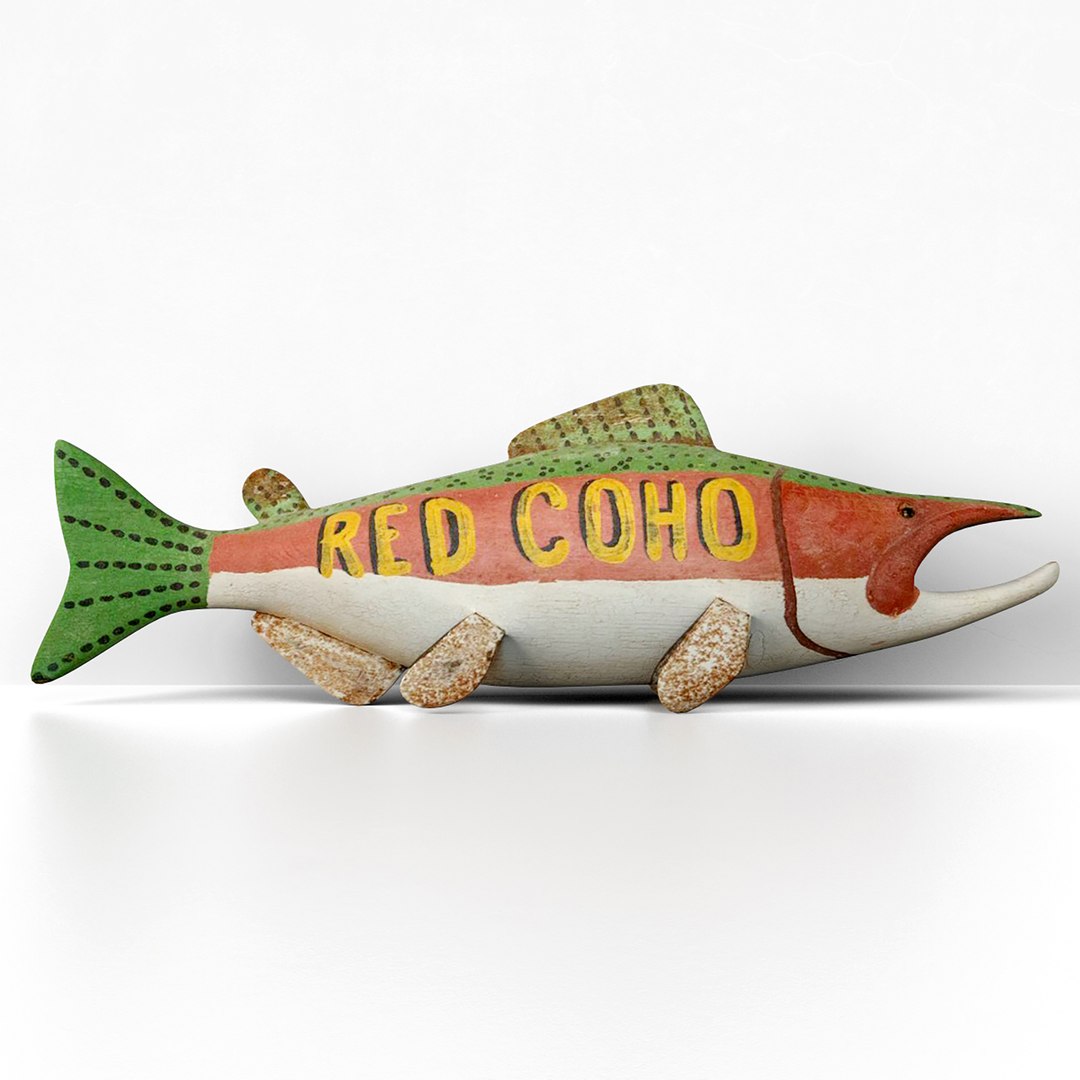 Red Coho Salmon Fish Trade Sign 3D - TurboSquid 2129111