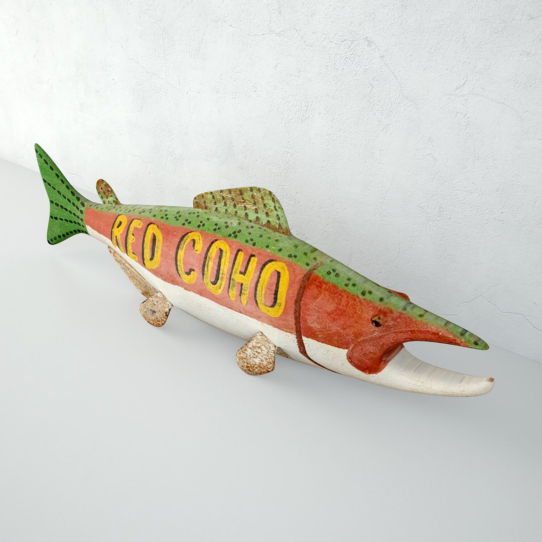 Red Coho Salmon Fish Trade Sign 3D - TurboSquid 2129111