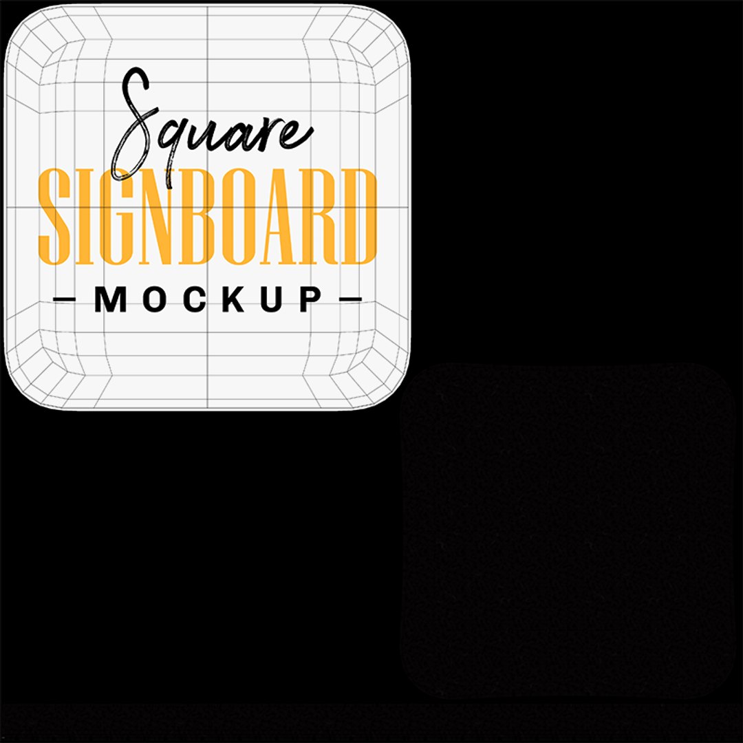 3D model rounded square signboard - TurboSquid 1662077