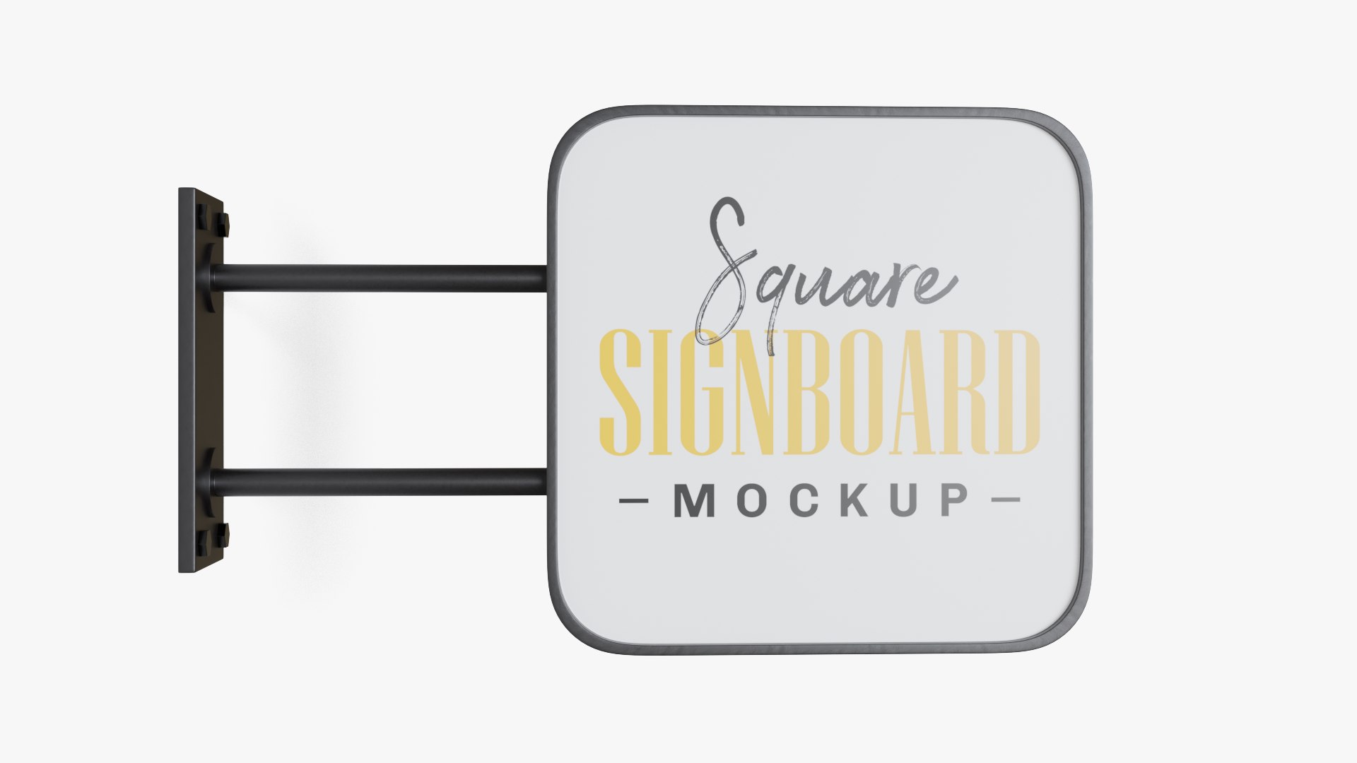 3D Model Rounded Square Signboard - TurboSquid 1662077
