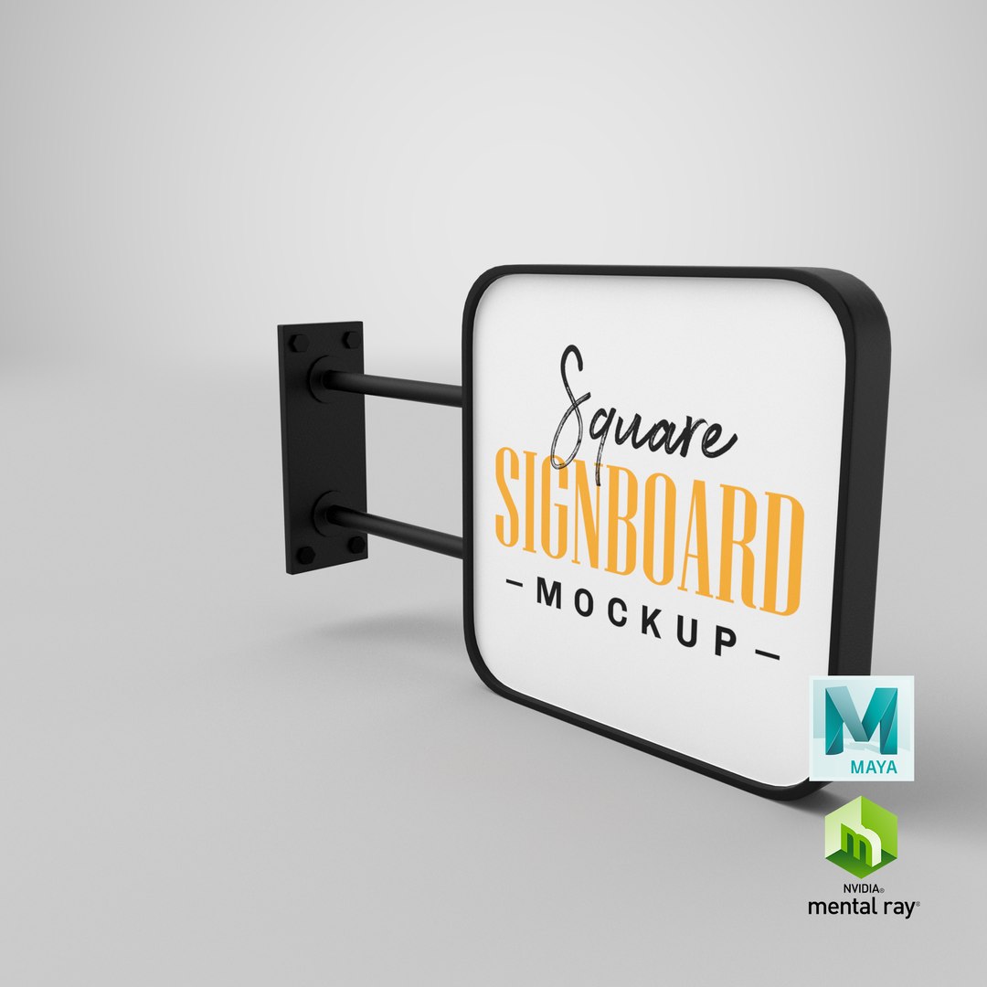 3D model rounded square signboard - TurboSquid 1662077