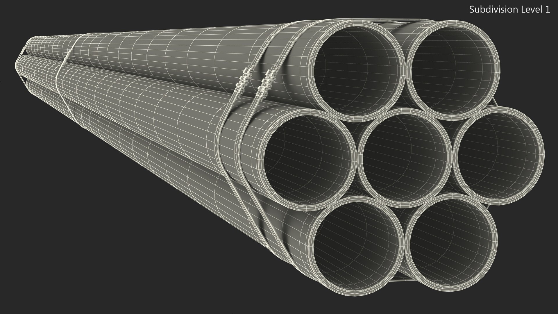Thick Steel Pipes Bundle 6 Meters 3D Model - TurboSquid 2212193