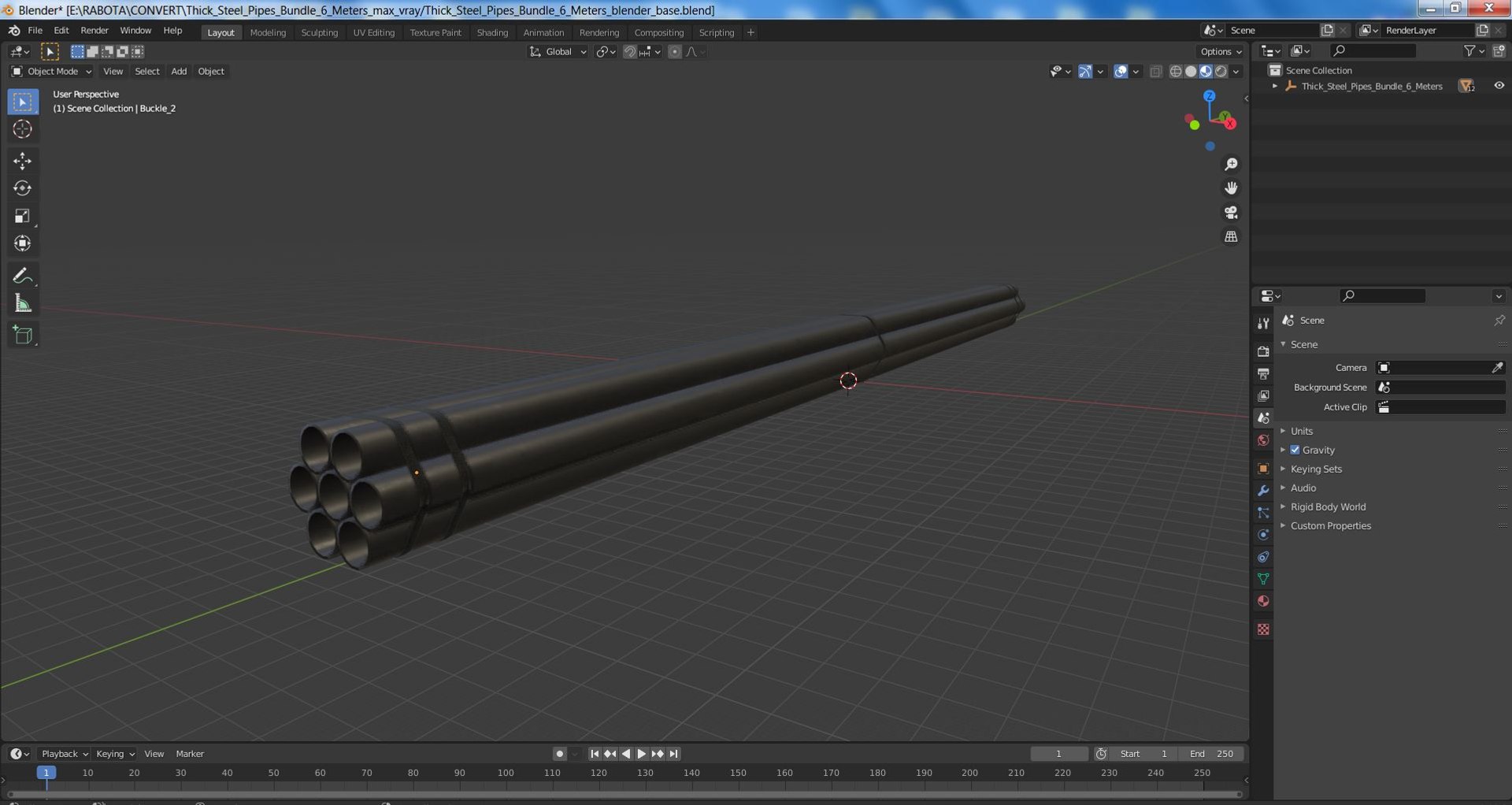 Thick Steel Pipes Bundle 6 Meters 3D Model - TurboSquid 2212193