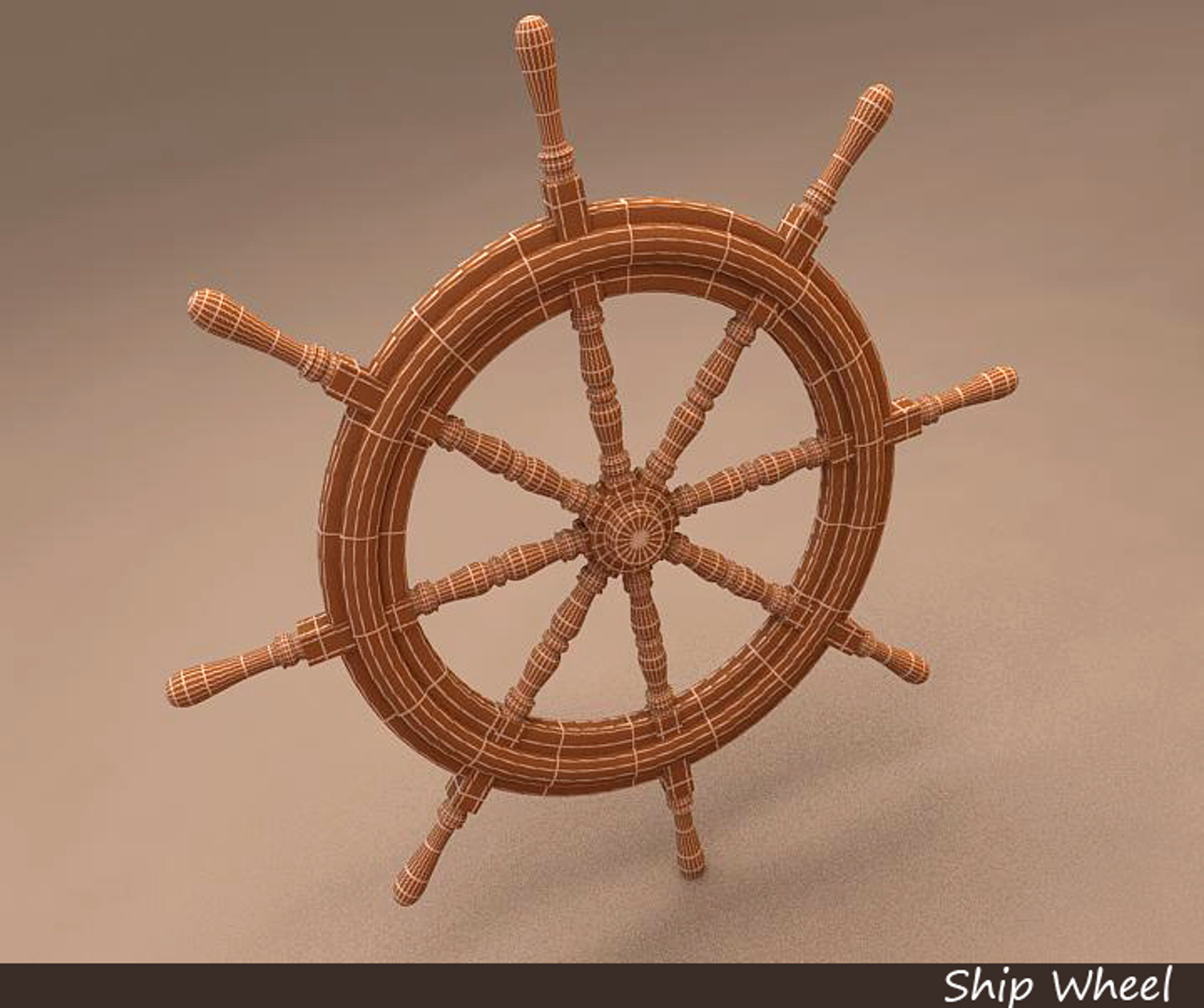 3d model ship wheel