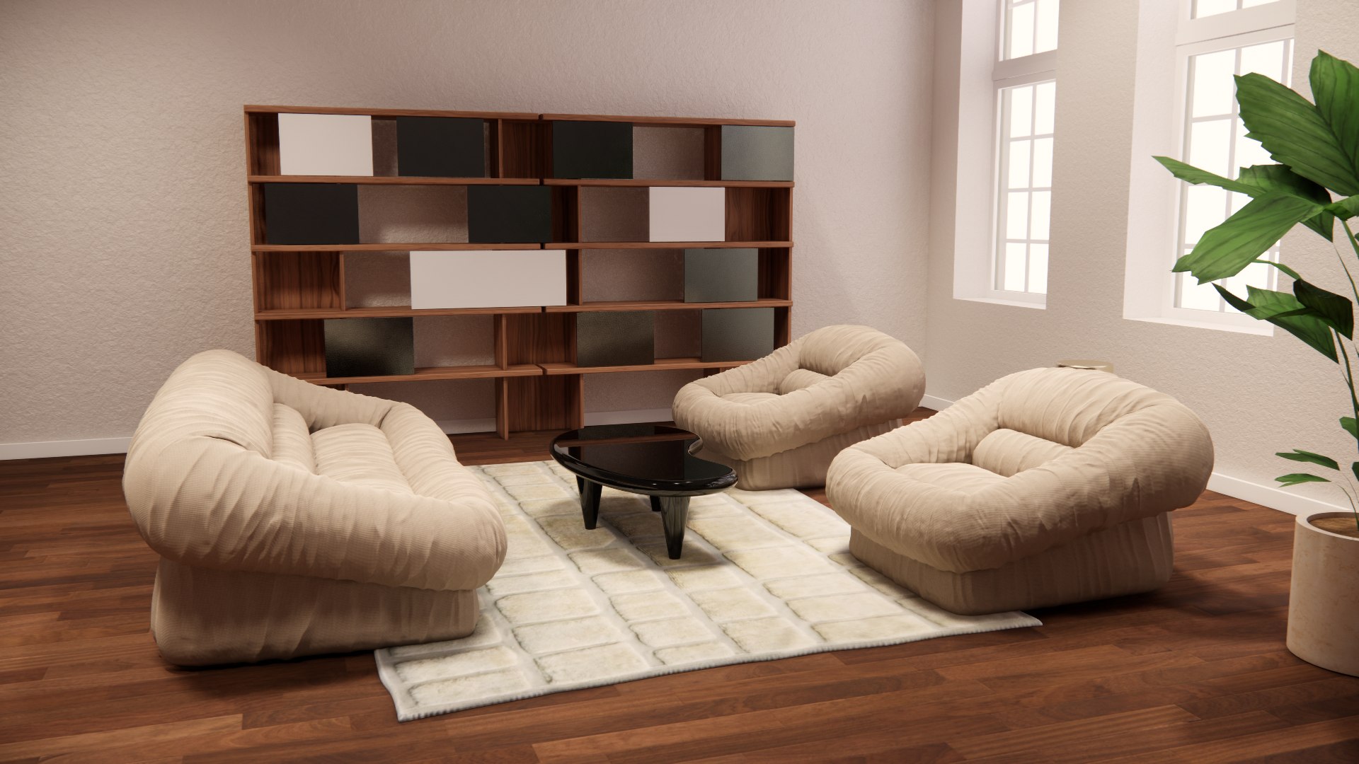 Mid Century Modern Sofa Set Model - TurboSquid 2037315