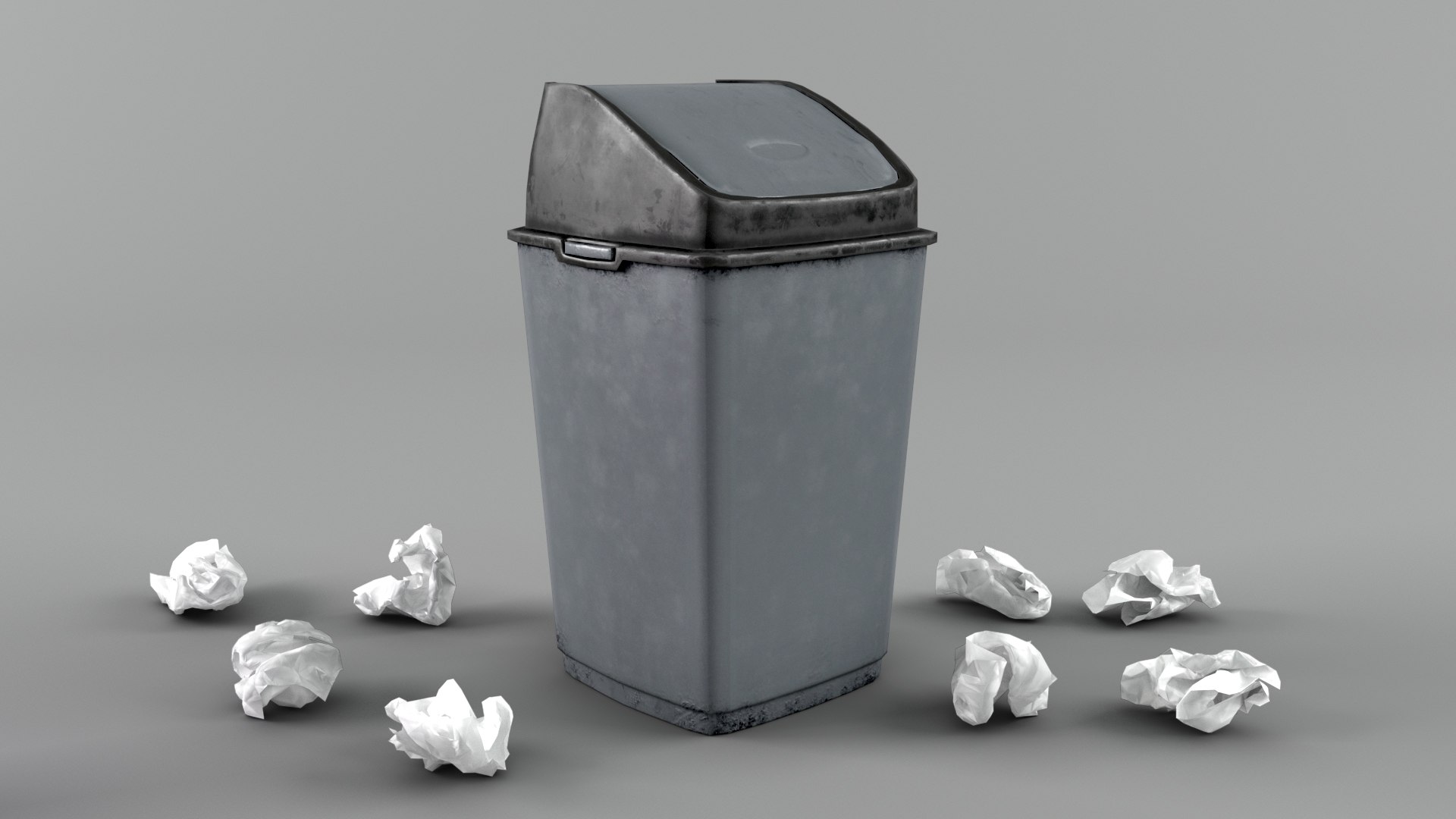 3D Trash Bin Crumpled Paper Model - TurboSquid 1713410