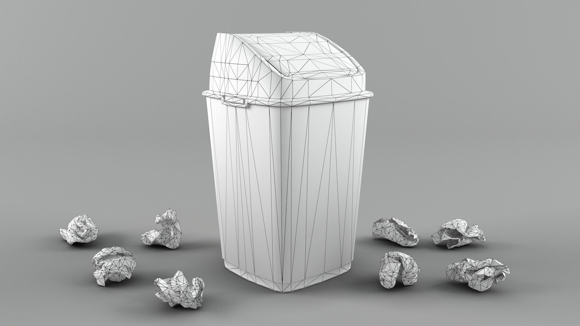 3D Trash Bin Crumpled Paper Model - TurboSquid 1713410