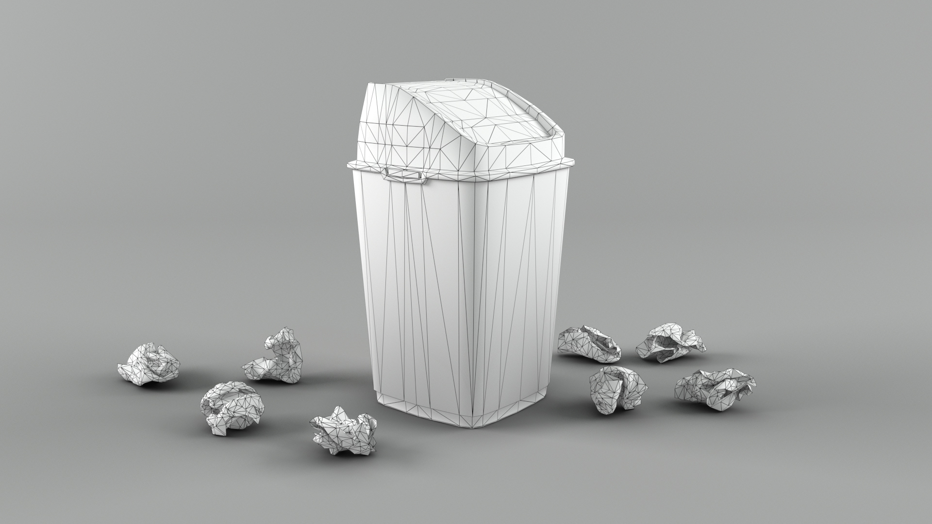 3D Trash Bin Crumpled Paper Model - TurboSquid 1713410