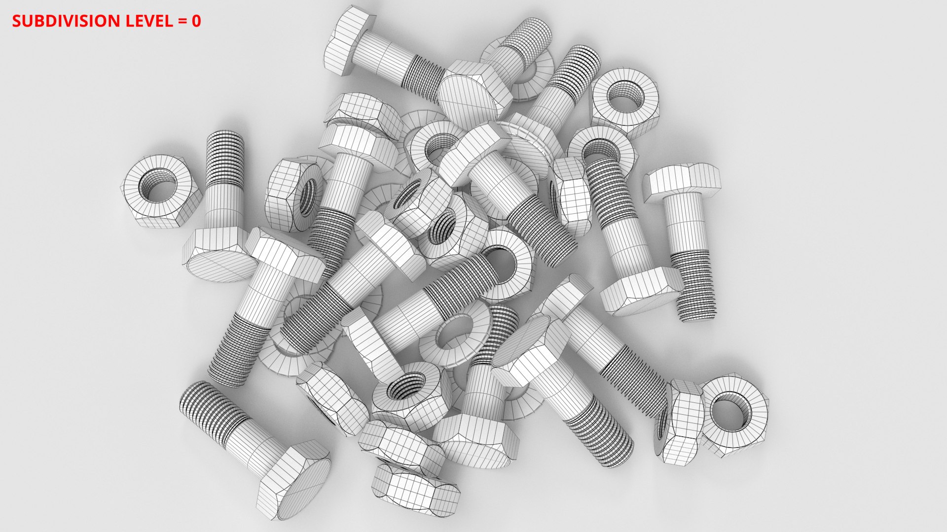 Old Rusty Iron Hex Bolts Nuts 3D - TurboSquid 2116721