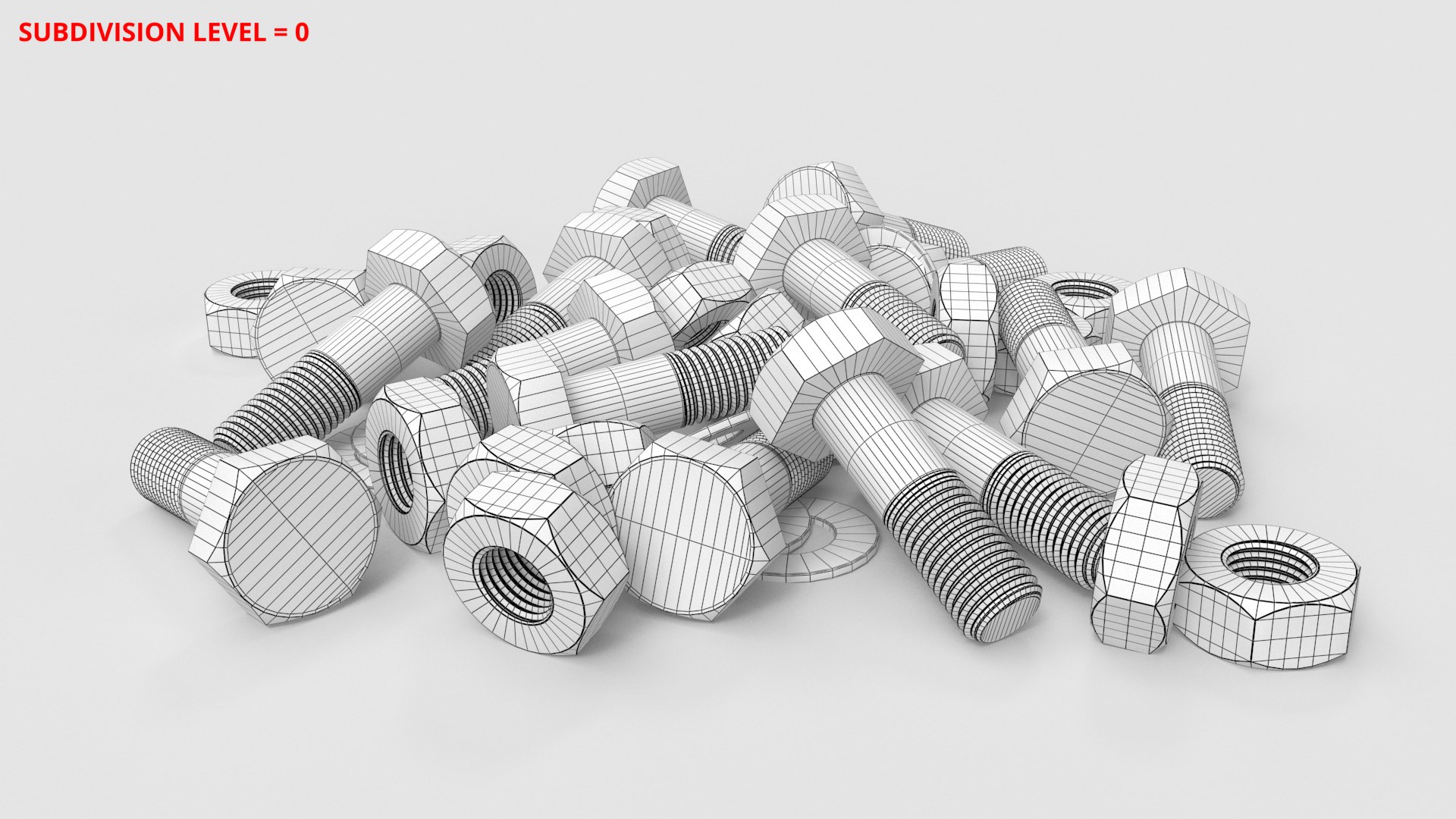 Old Rusty Iron Hex Bolts Nuts 3D - TurboSquid 2116721