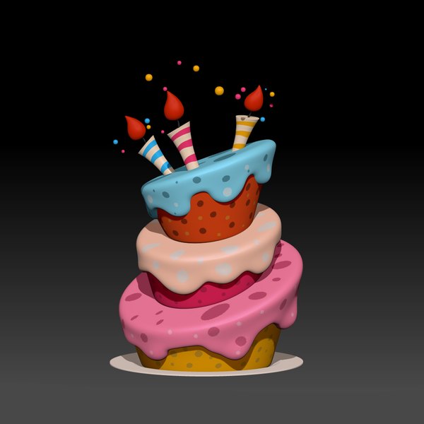 3D Birthday cake 02 cartoon model - TurboSquid 1719582