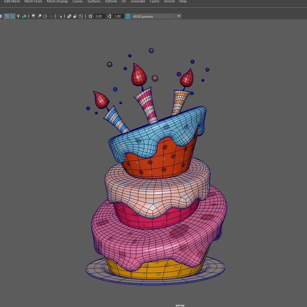 3D Birthday cake 02 cartoon model - TurboSquid 1719582