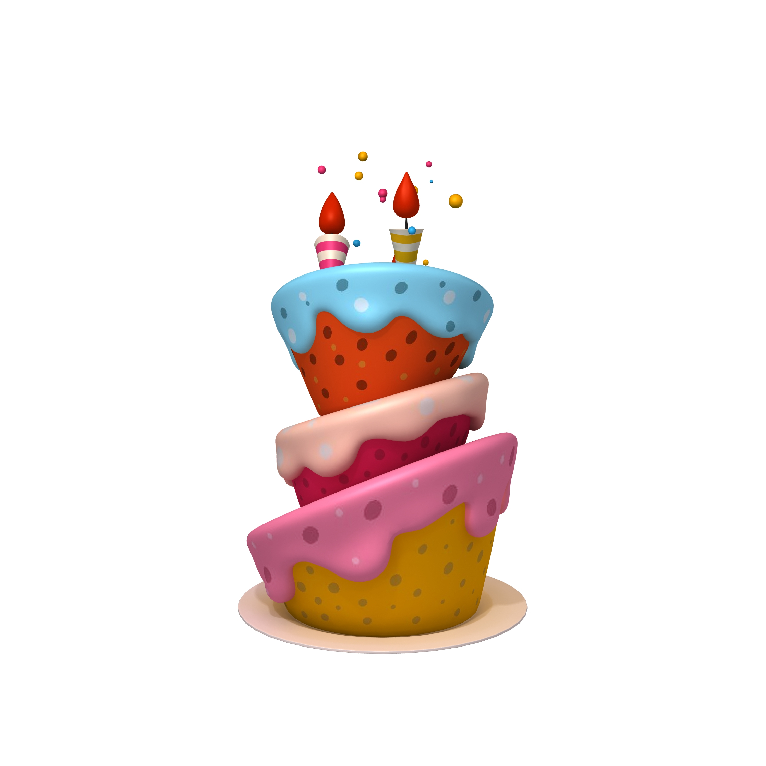 3D Birthday cake 02 cartoon model - TurboSquid 1719582