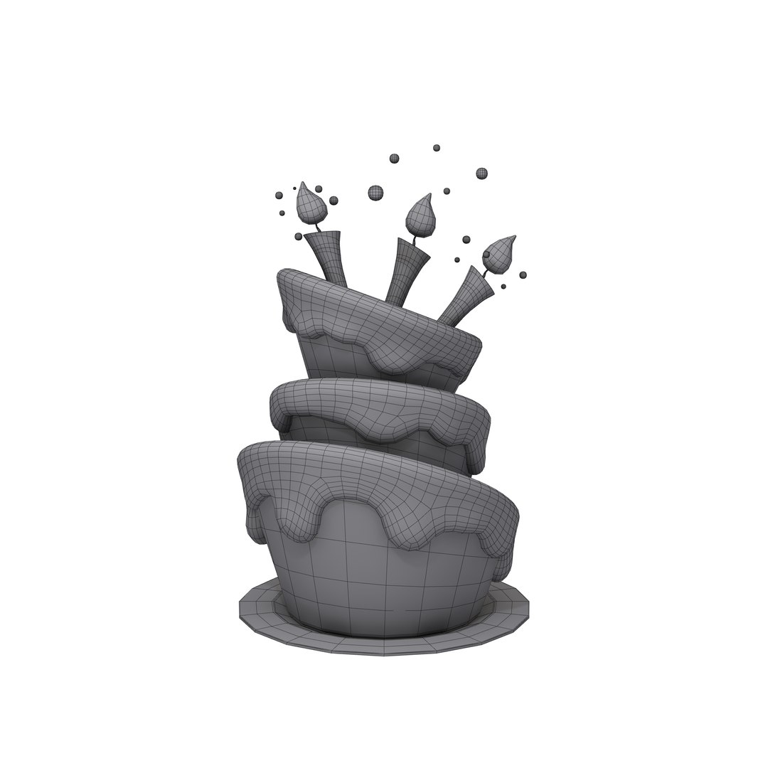 3D Birthday Cake 02 Cartoon Model - TurboSquid 1719582