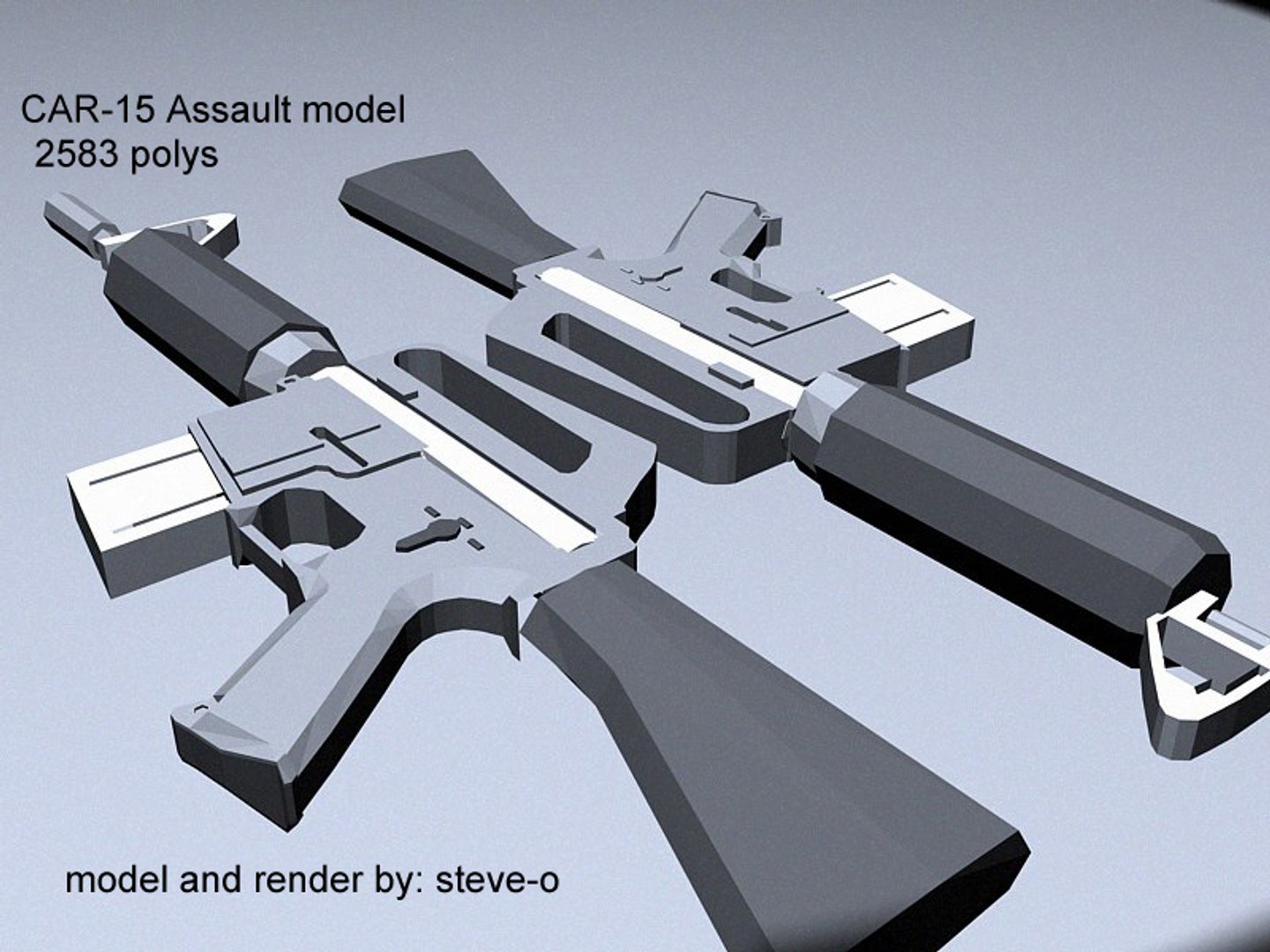 3ds Max Car-15 Assault Rifle