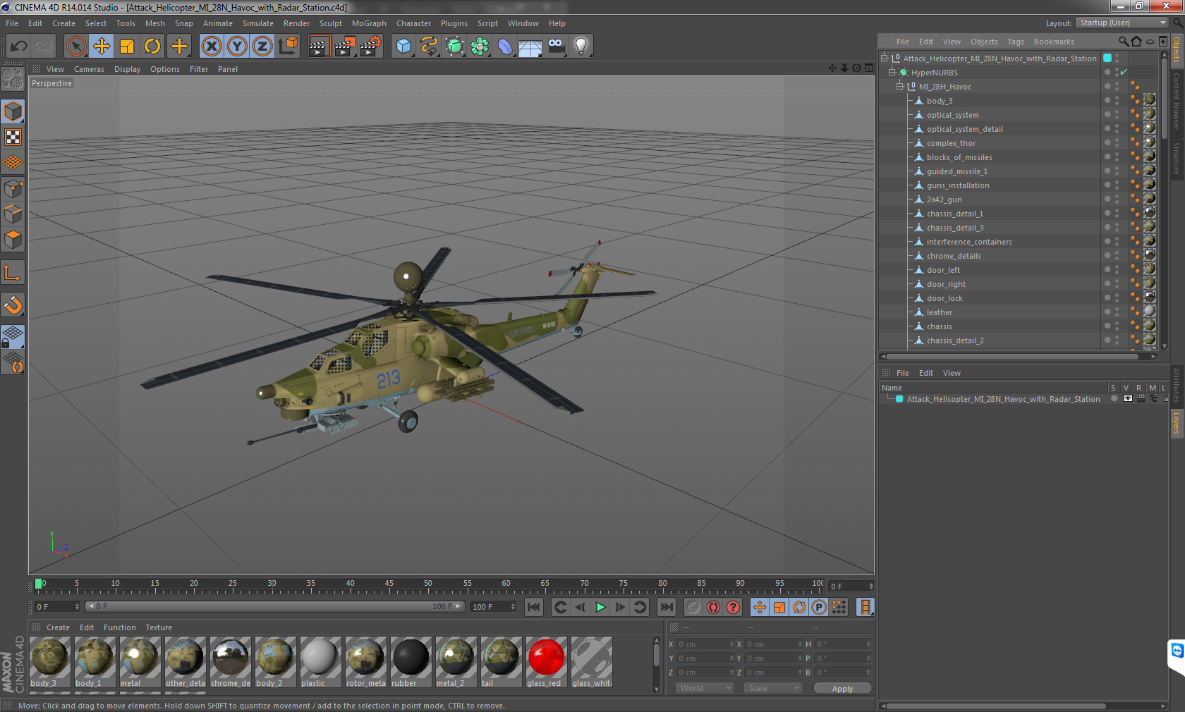 Attack helicopter mi 28n 3D model - TurboSquid 1187375