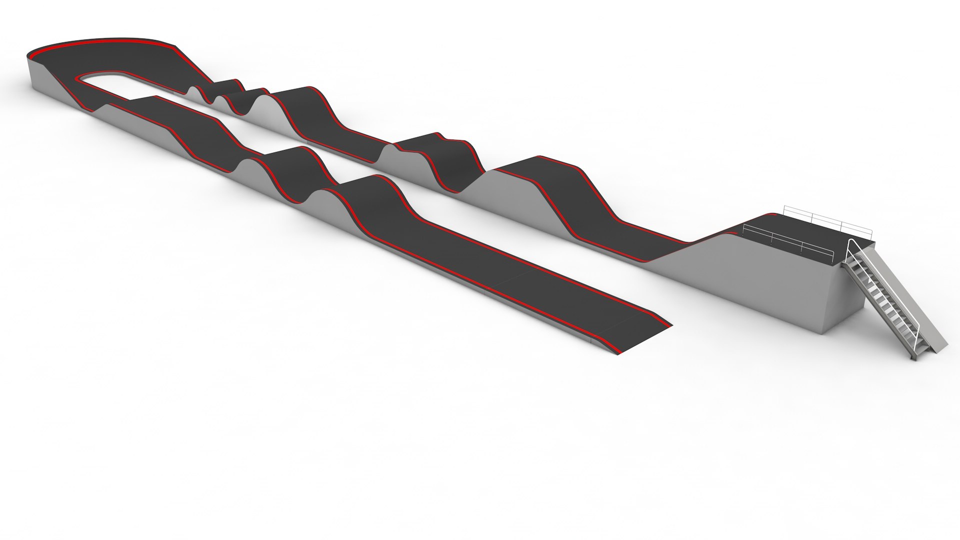 Pump Track Kit And 3 Pre-built Tracks 3D Model - TurboSquid 2025683