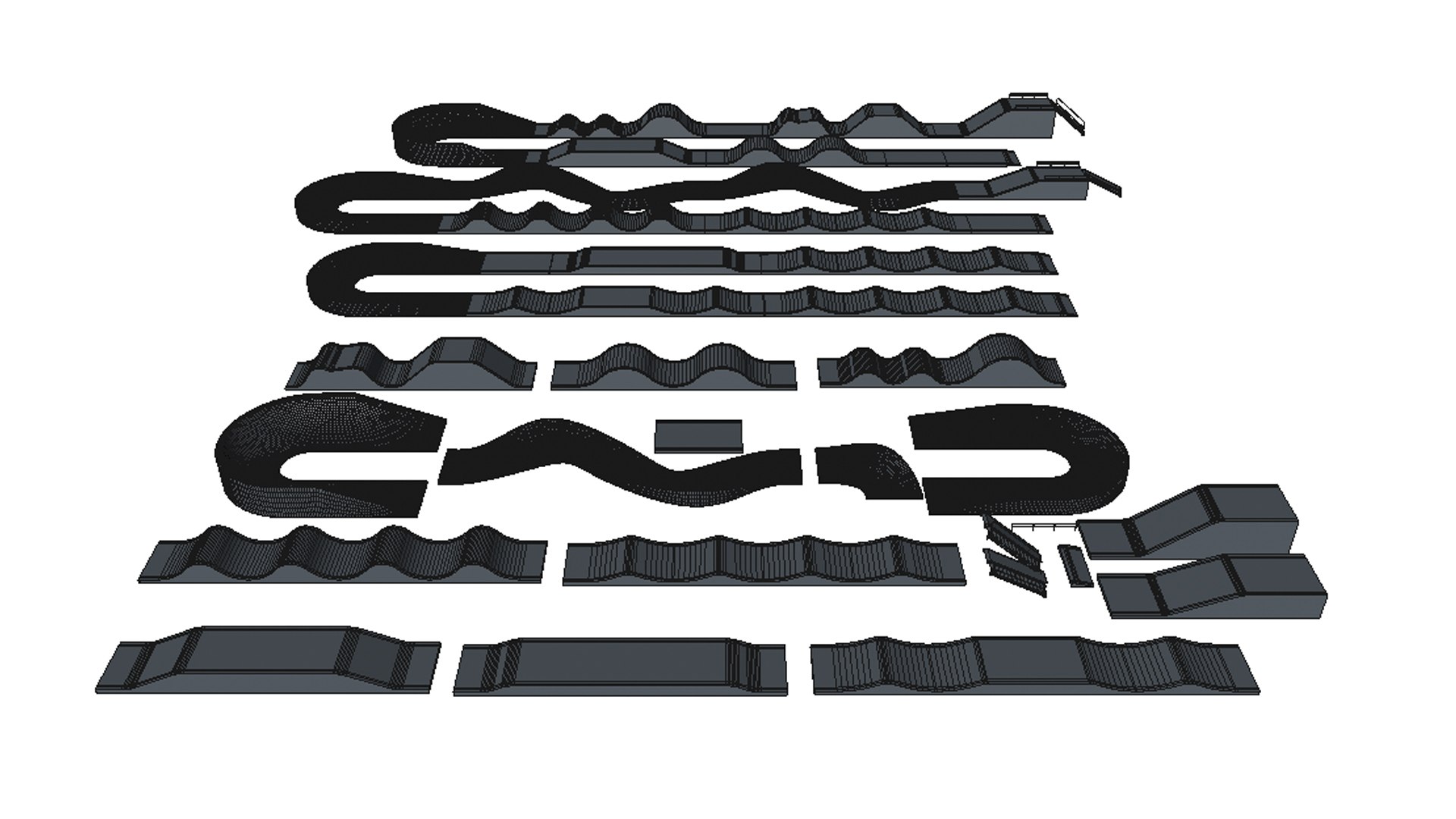 Pump Track Kit And 3 Pre-built Tracks 3D Model - TurboSquid 2025683