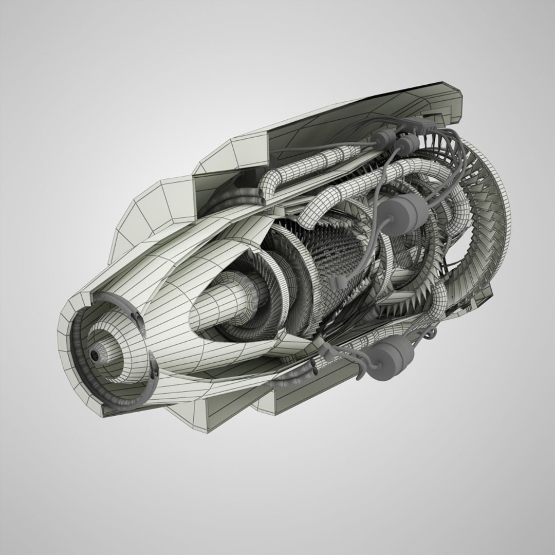 Jet Engine Cutaway 3d Model