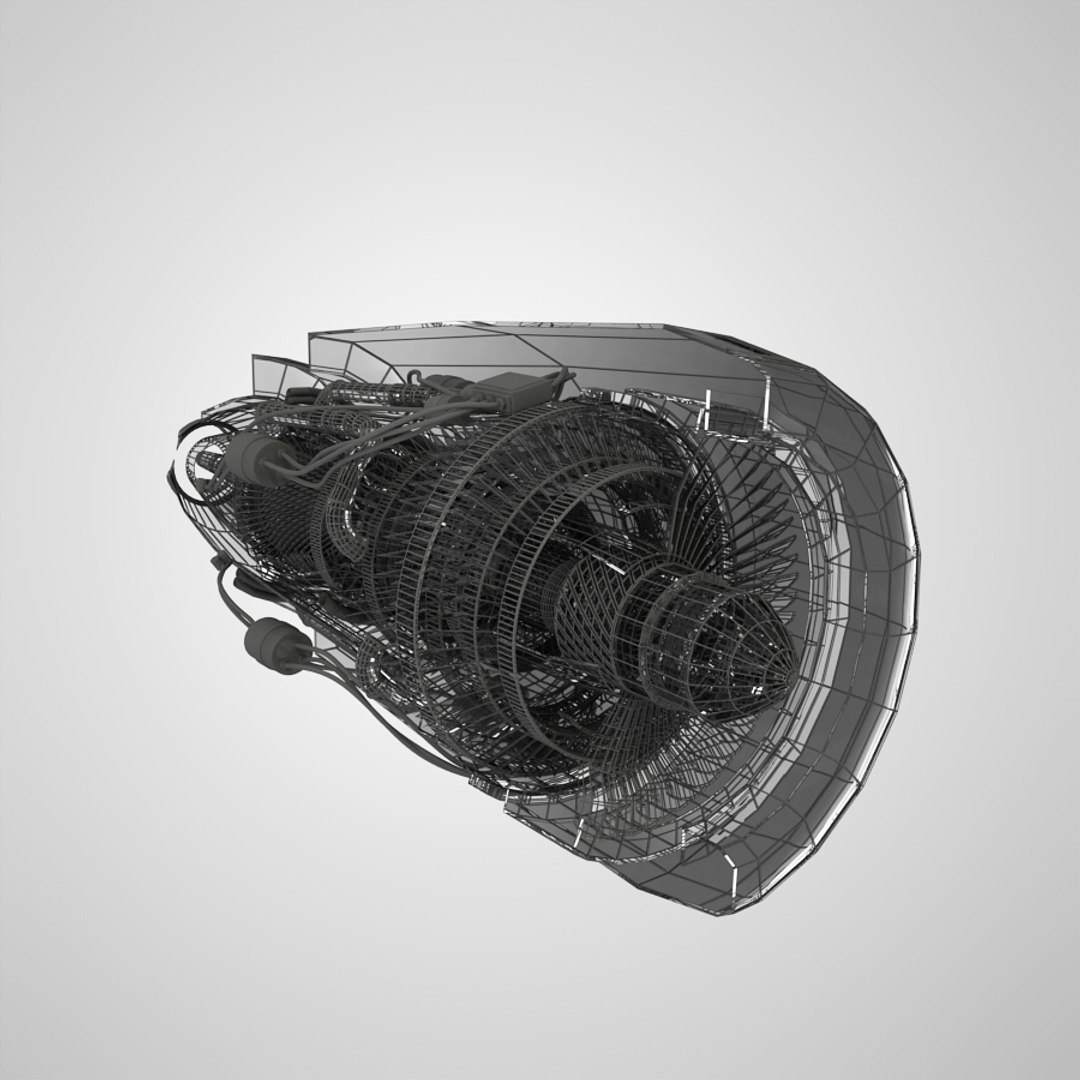 Jet Engine Cutaway 3d Model