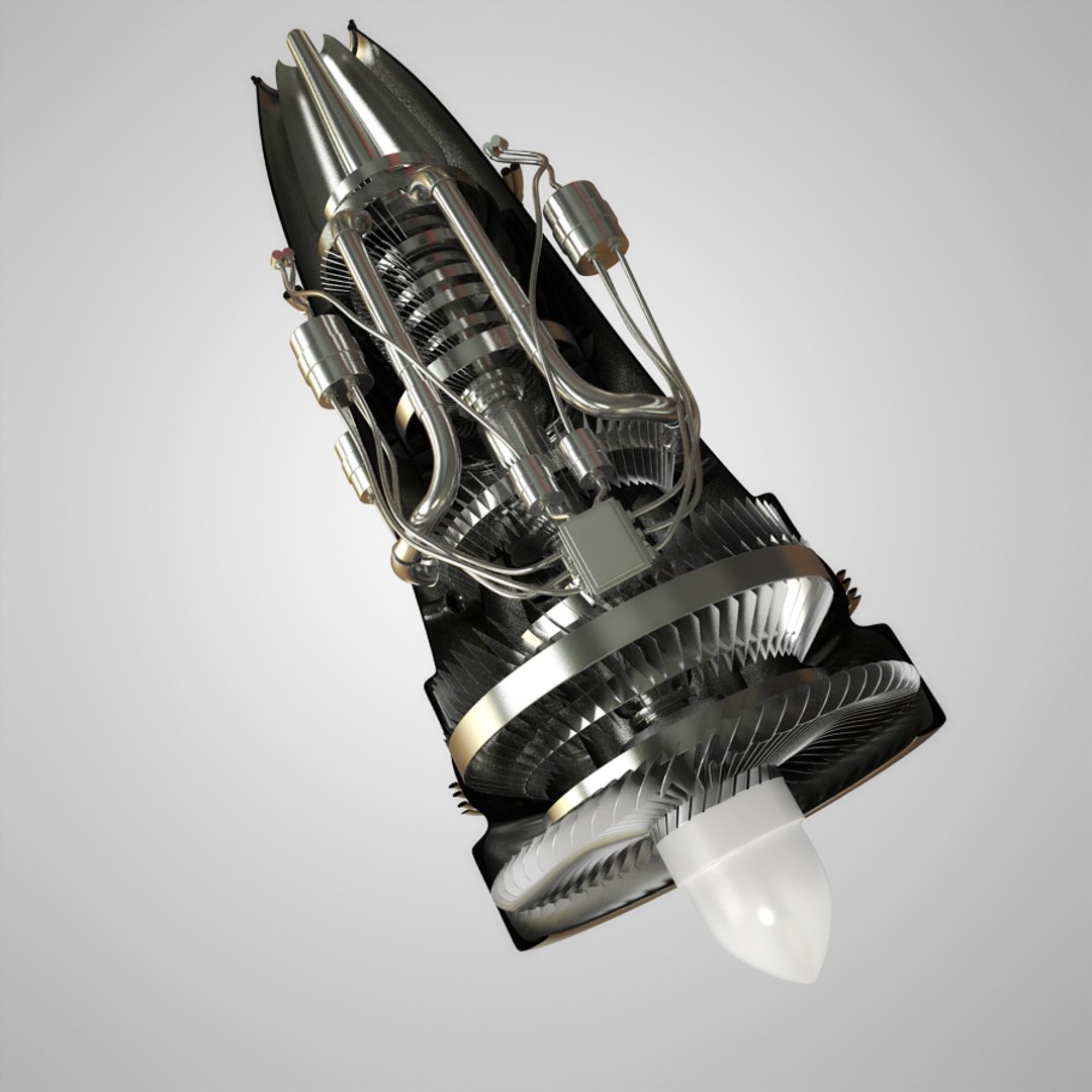 Jet Engine Cutaway 3d Model