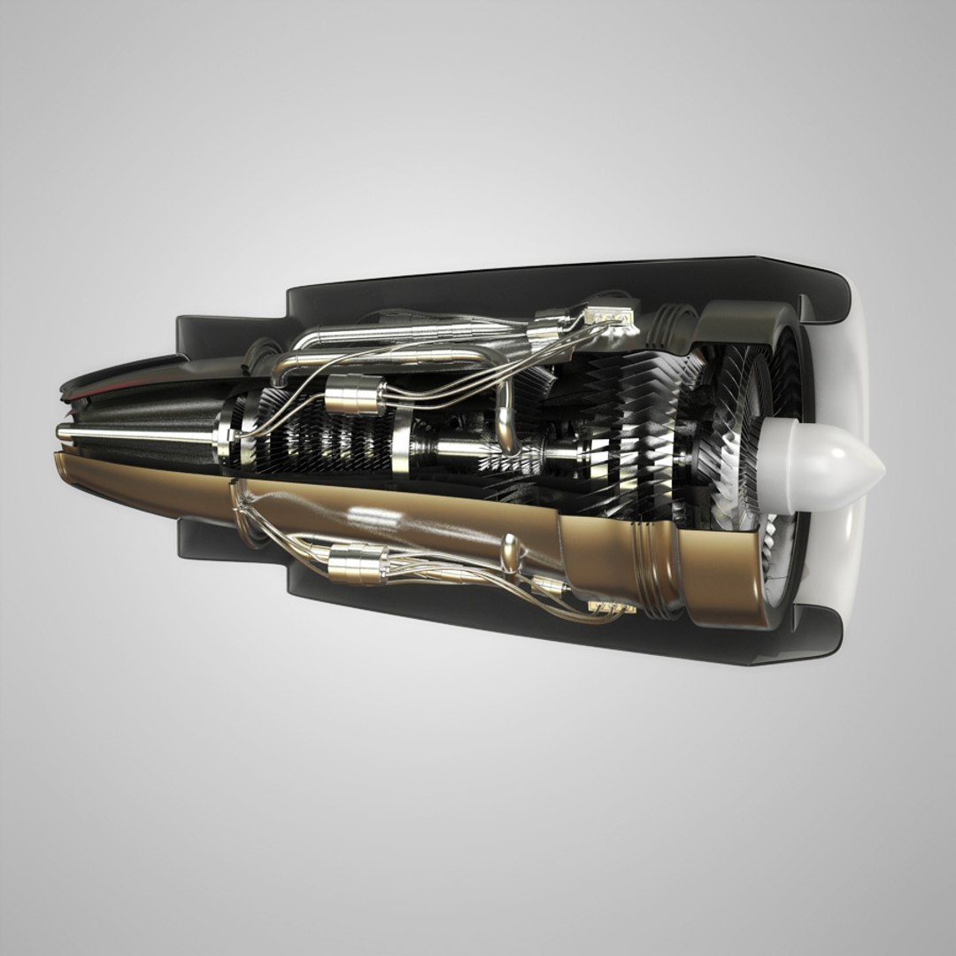 Jet Engine Cutaway 3d Model