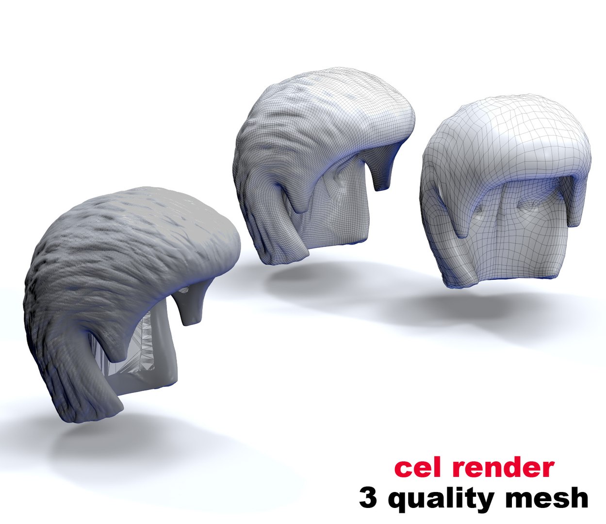 Hair Toon 3 Mesh Head Model - TurboSquid 1149645
