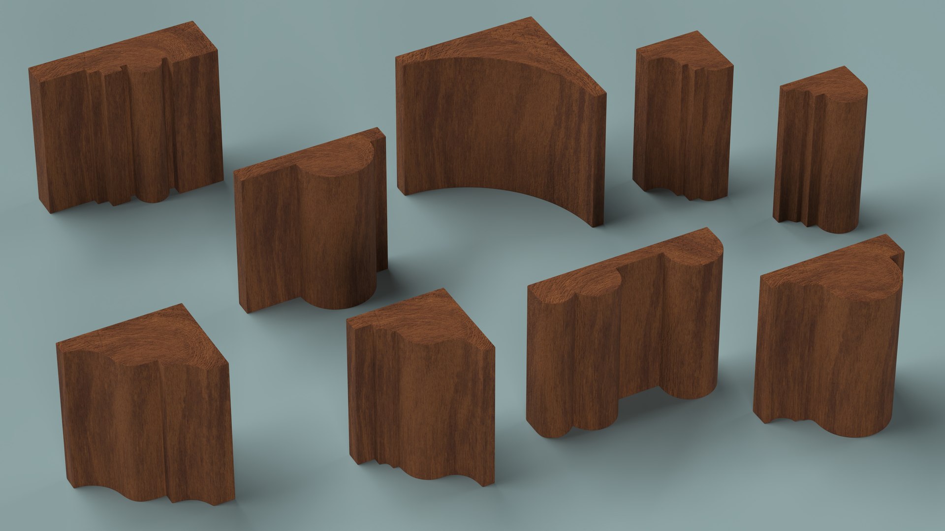 3D Set Molding Mahogany Part 2 Model - TurboSquid 2273259