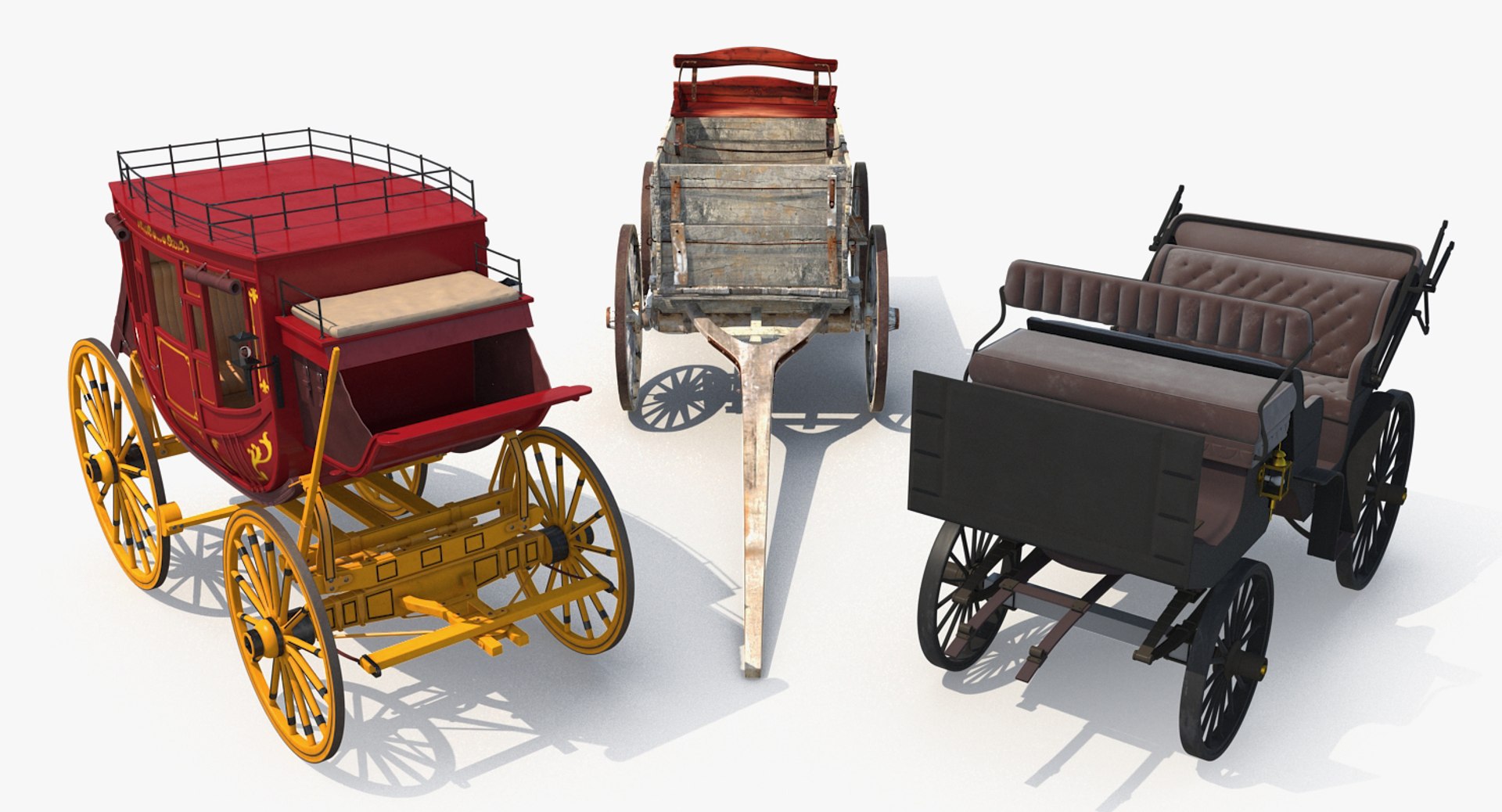 Carriages old wooden 3D model - TurboSquid 1235711