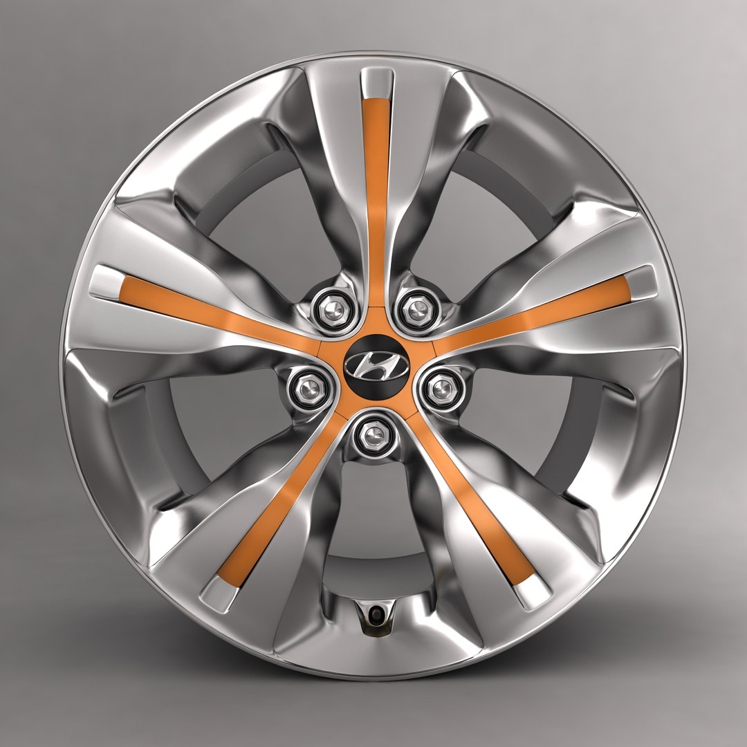 3d Model Of Hyundai Car Alloy Logo