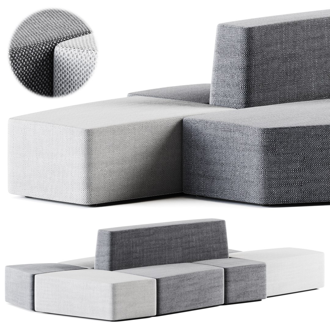 3D Stone Sectional Modular Sofa By True Design - TurboSquid 2051325