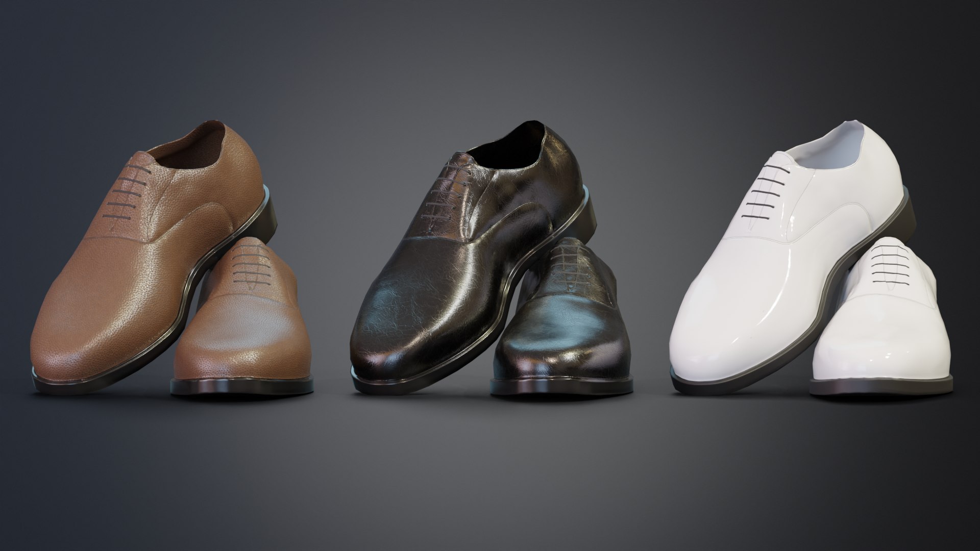 3D Men Leather Shoes Collection - Realistic And Game-Ready - TurboSquid ...