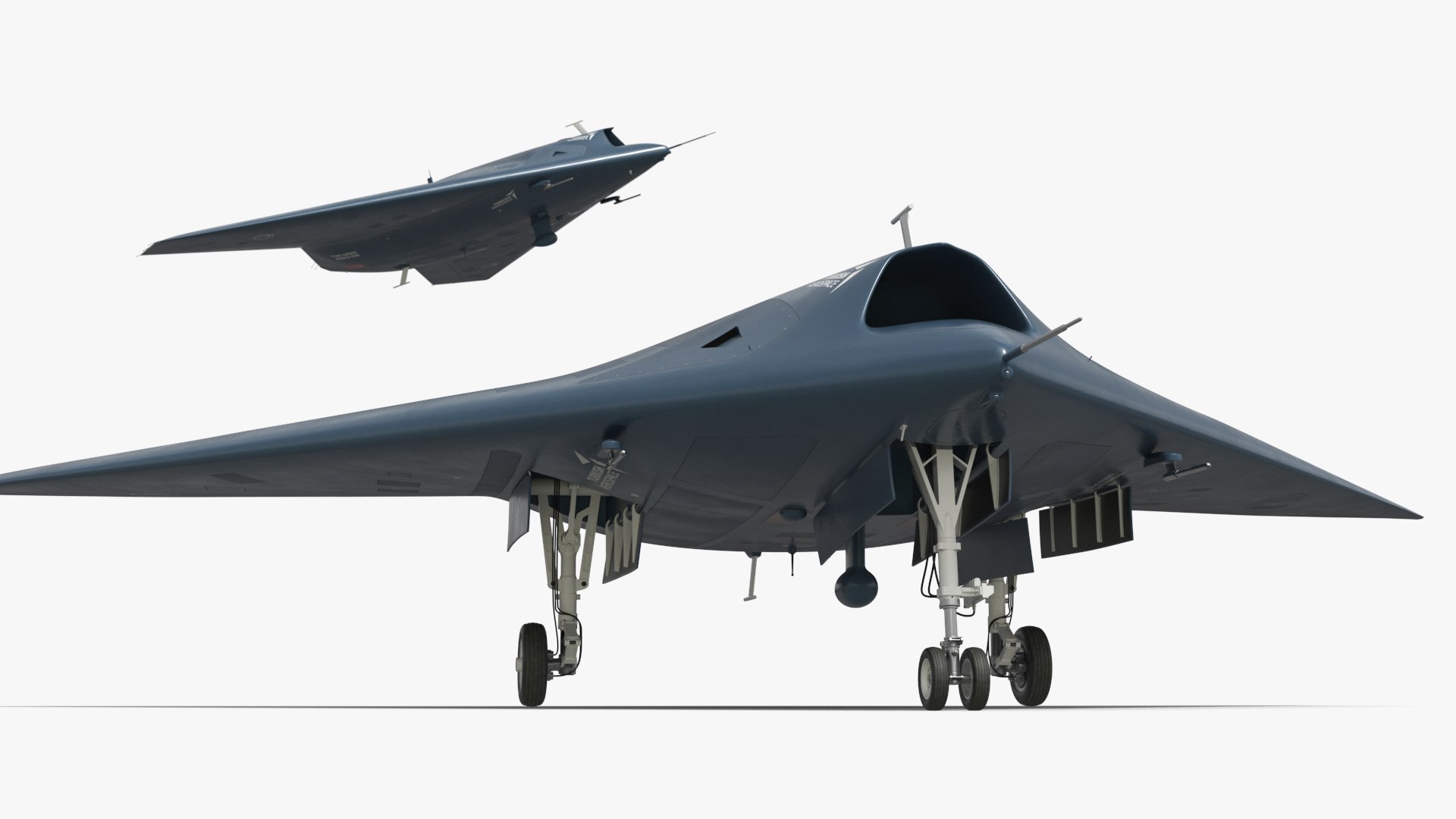 TAI Anka-3 Flying Wing UCAV Design Dark Blue Rigged 3D Model - TurboSquid 2445915