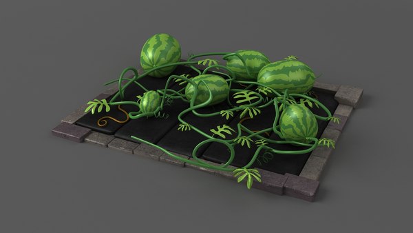 modelo 3d Watermelon realistic fruits food tropical ripe fruit ...