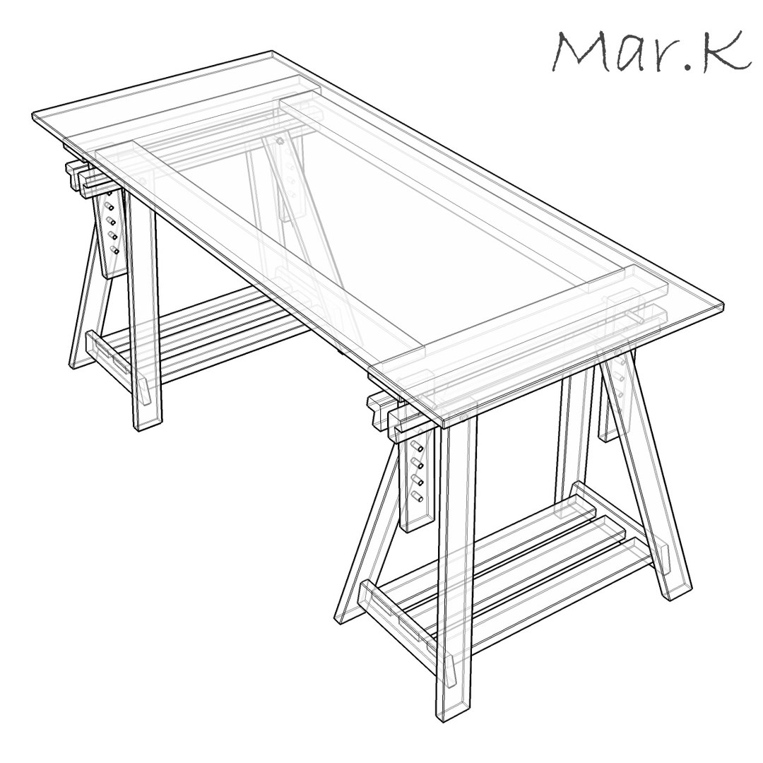 3d model work table
