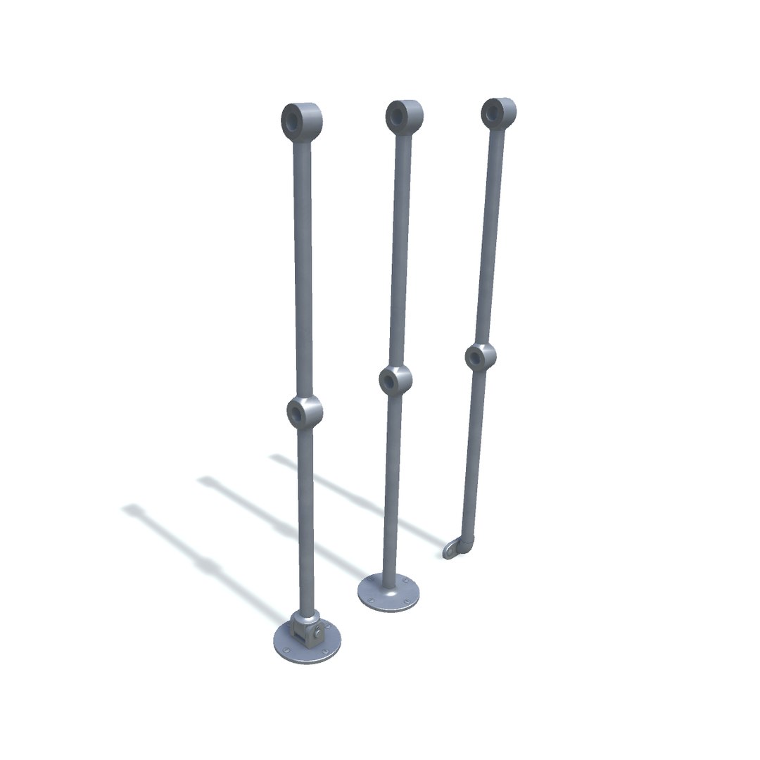 Rail Stanchion E Stainless 3D - TurboSquid 1448316
