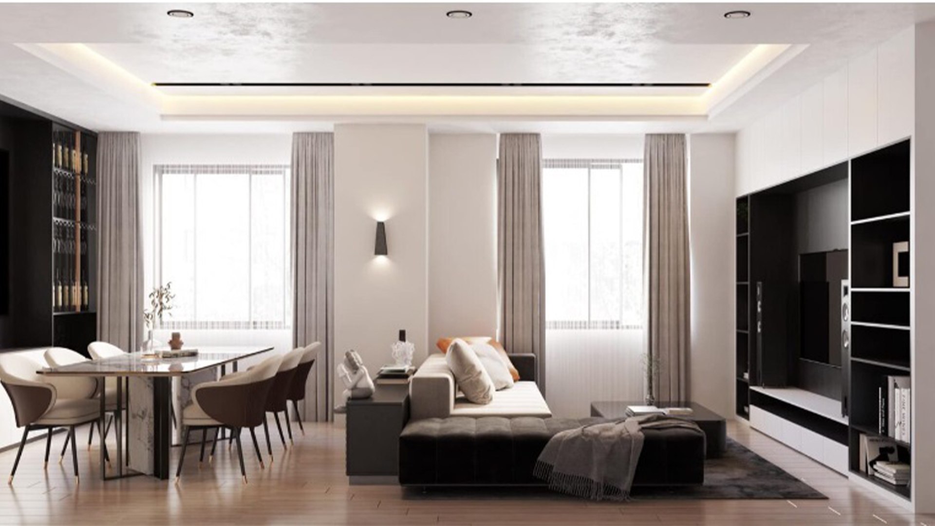 Dining Room With Living Area 3D Model - TurboSquid 1975825