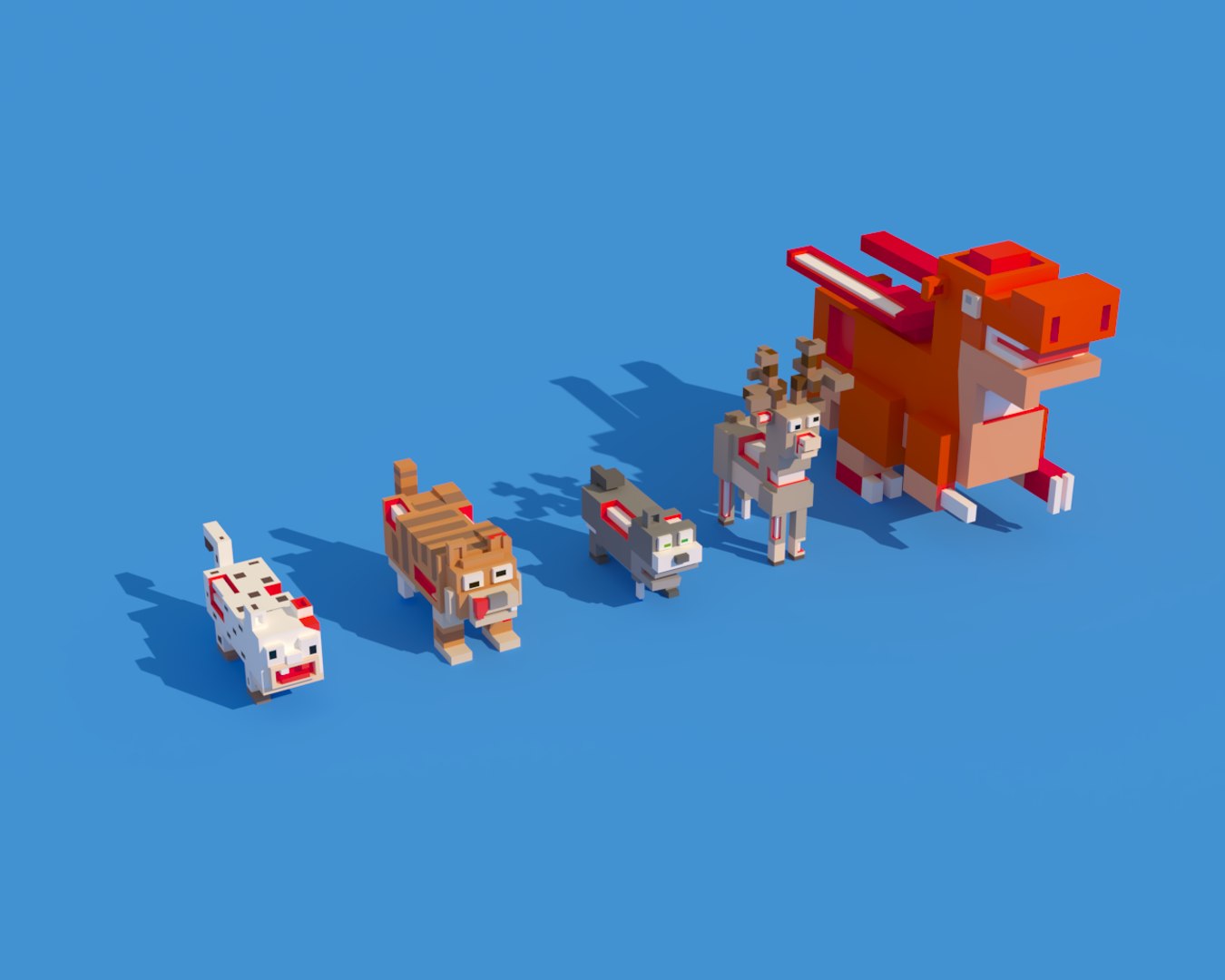 3D Zombie Animals Crossy Road - TurboSquid 1301643