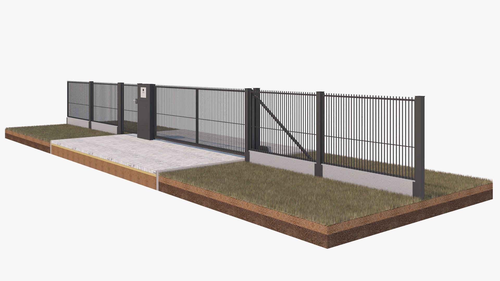 3D Sliding Gate Model - TurboSquid 2067710
