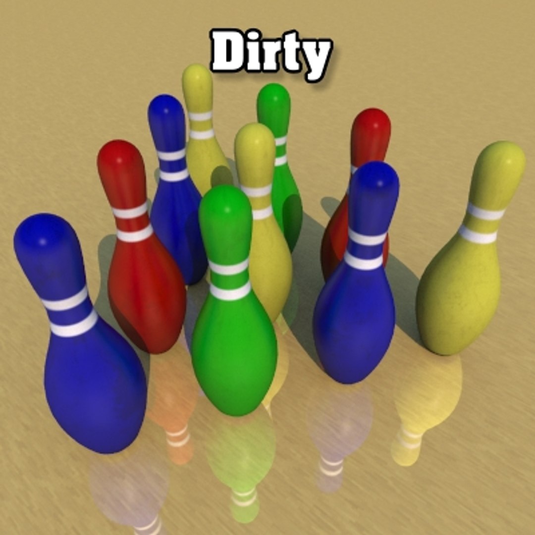 Color Bowling Pins - 3d Model