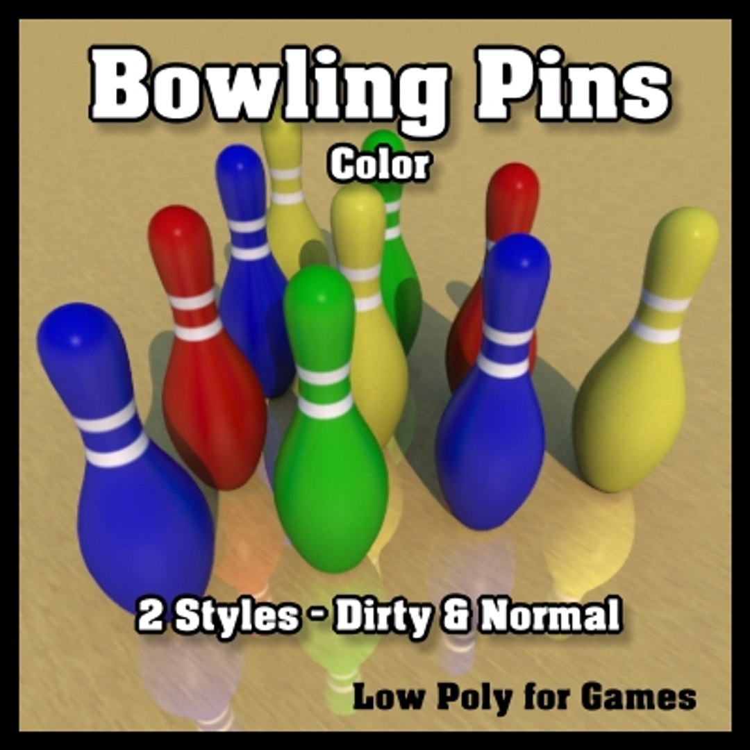 Color Bowling Pins - 3d Model