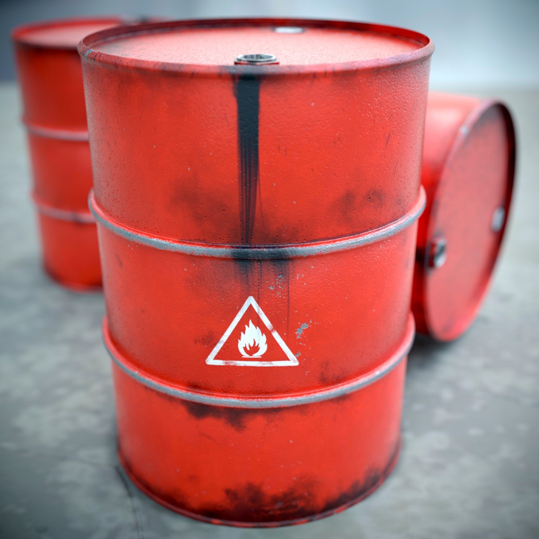 3D model red oil barrel - TurboSquid 1361582