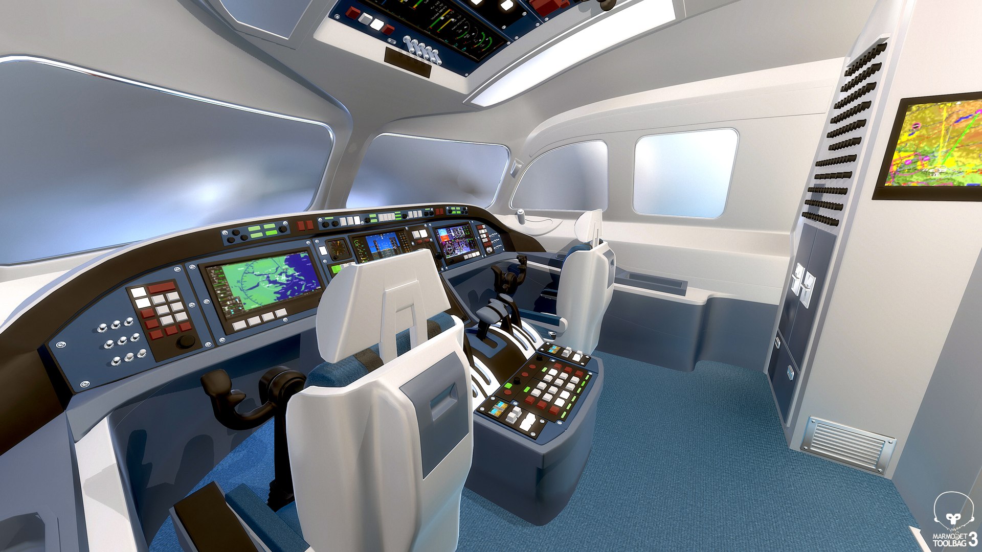 3D Model Cabin Pilots Aircraft Interior - TurboSquid 1511062